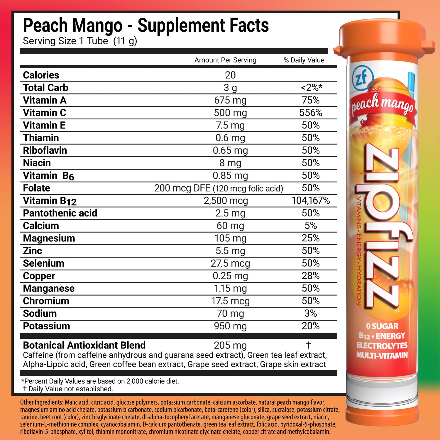 Snapklik.com : Daily Energy Drink Powder, Peach Mango, 20 Pack 3-in-1 ...