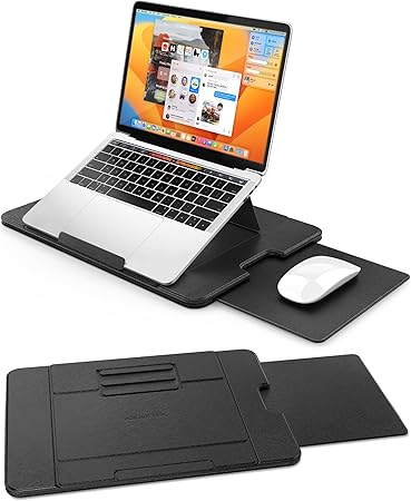 Amazon.com: AboveTEK Adjustable Laptop Lap Desk, 3 Ergonomic Angles, PU ...