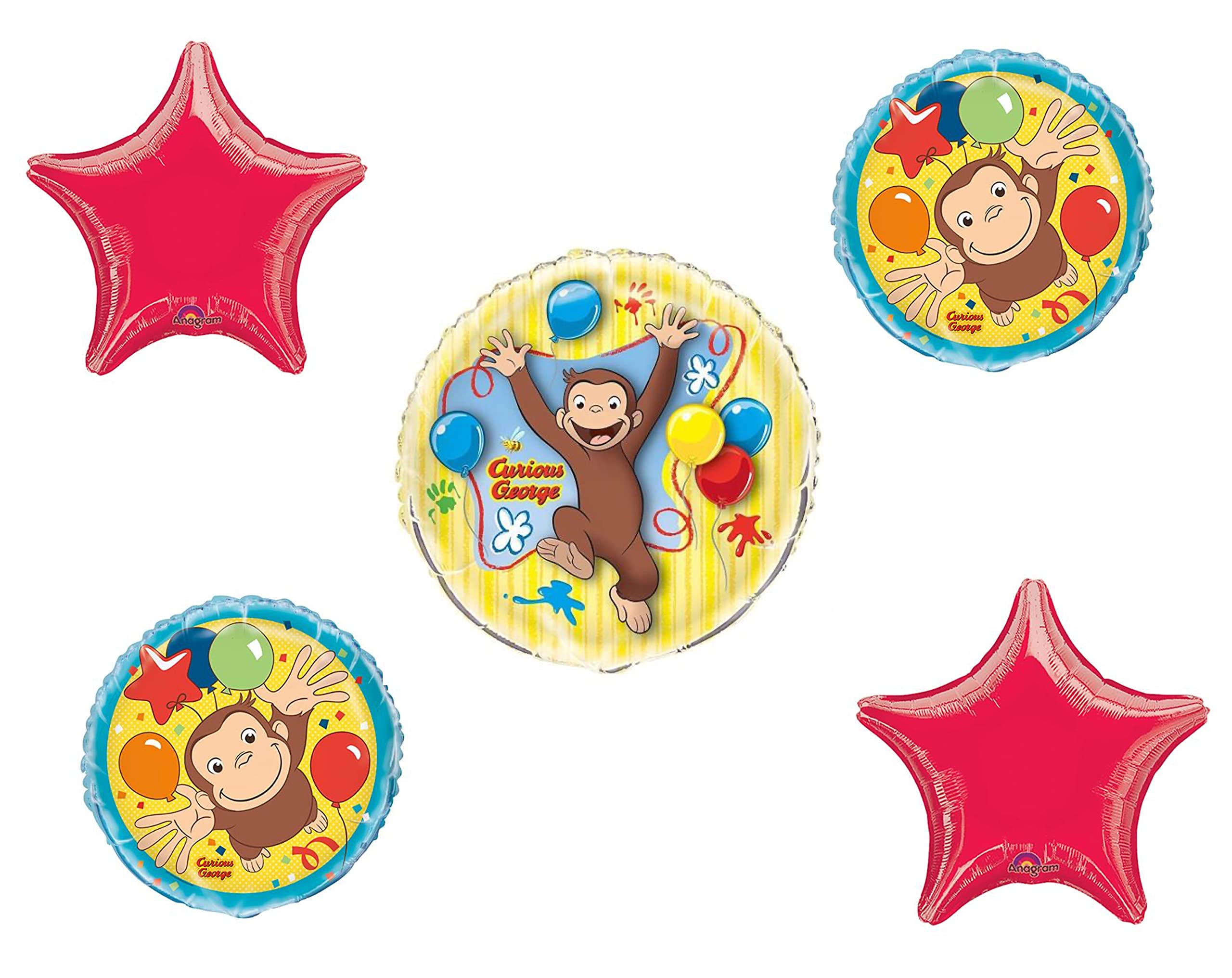 Curious George With Balloons Clipart
