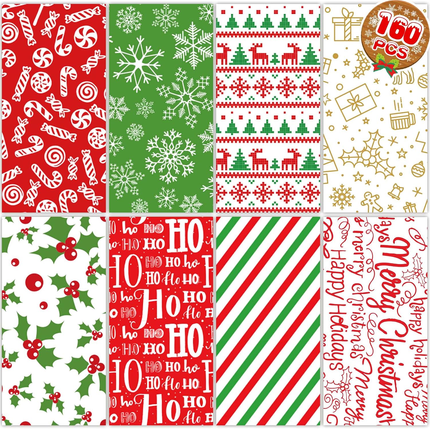 Funnlot Christmas Tissue Papers 160 Sheets Christmas Tissue Paper ...