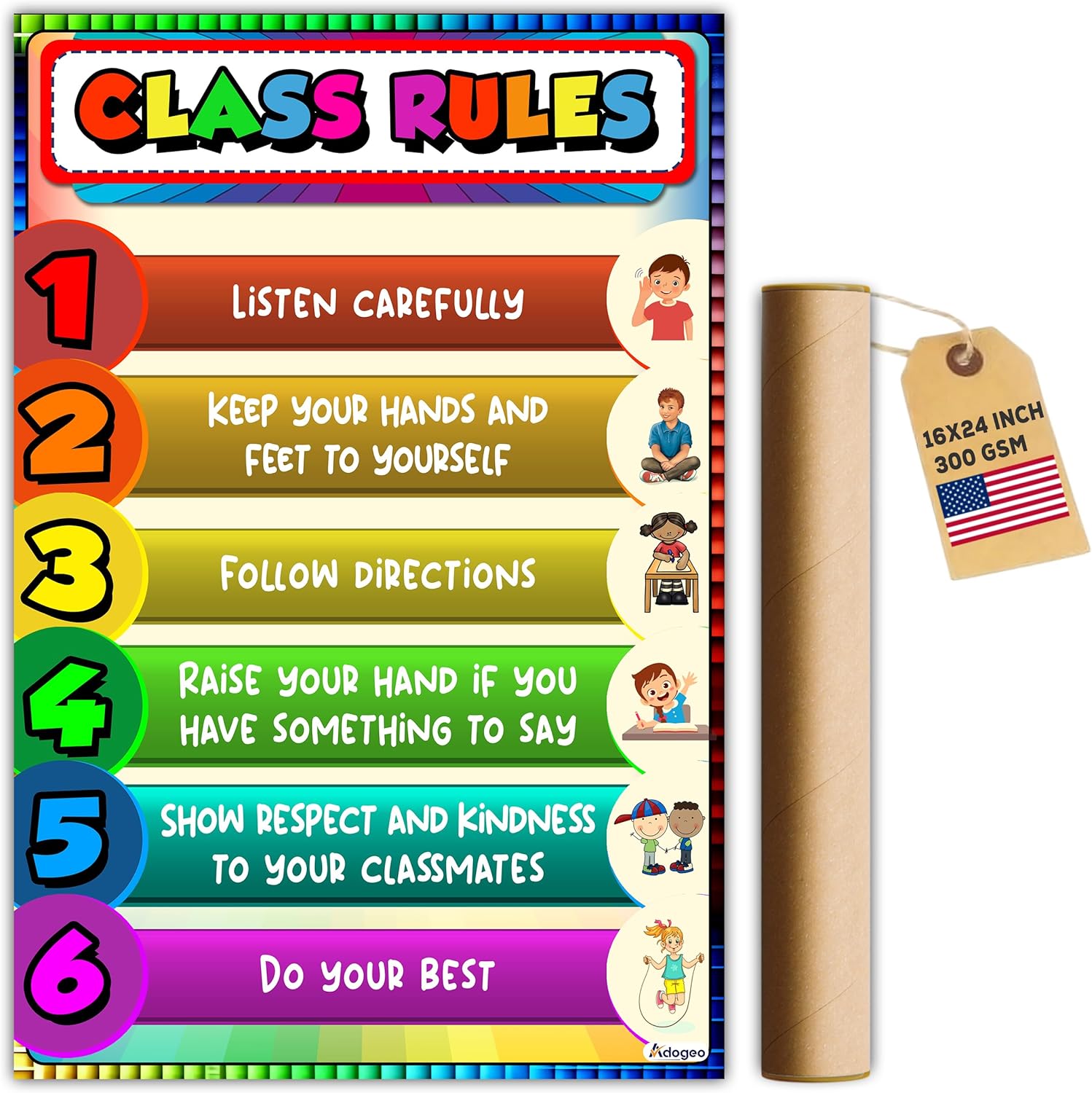 Amazon.com: Classroom Rules Poster - Display of Class Guidelines for ...
