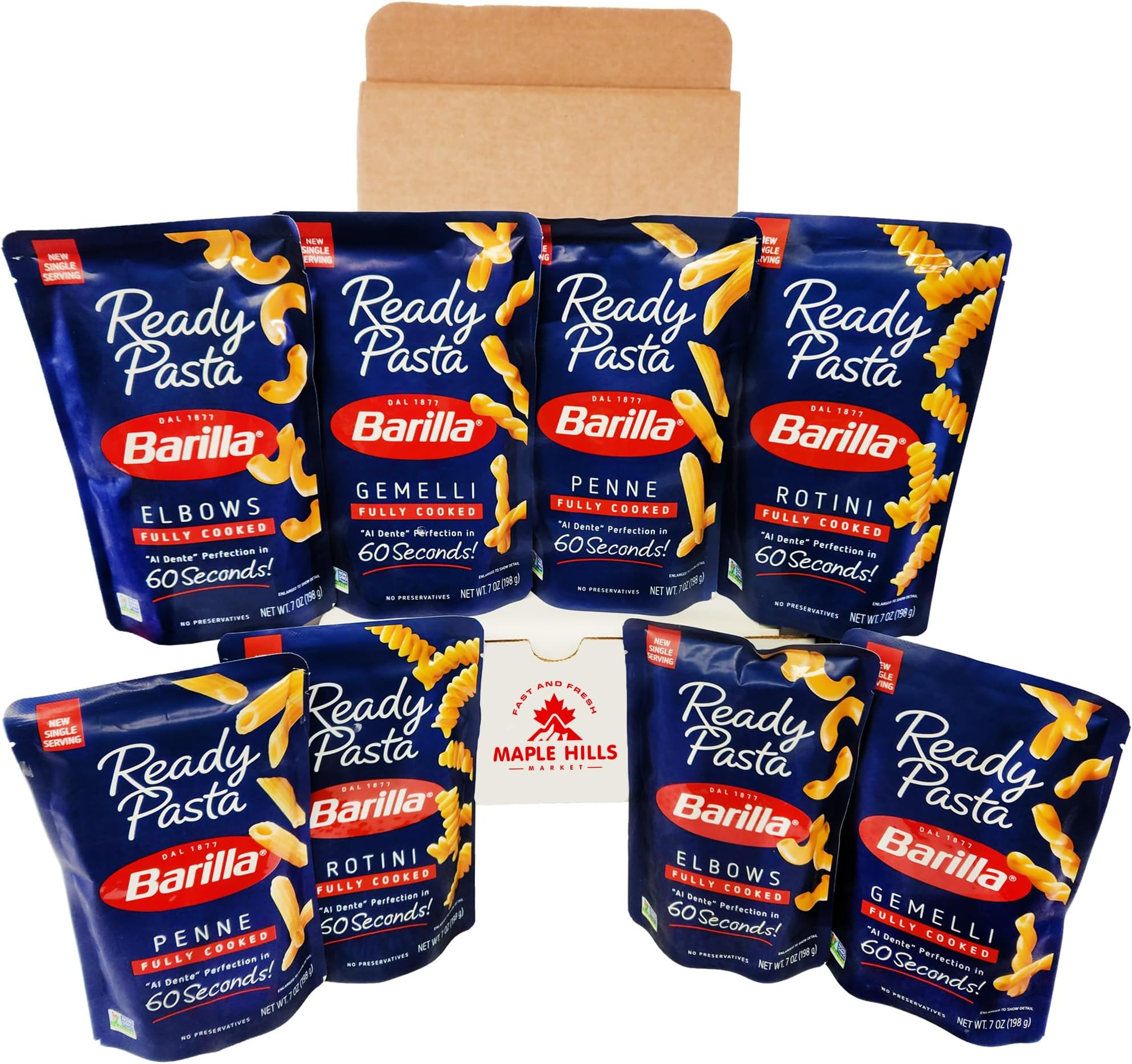 Amazon.com : Barilla Fully Cooked Ready Pasta 8 Pouch Bulk Variety Pack ...