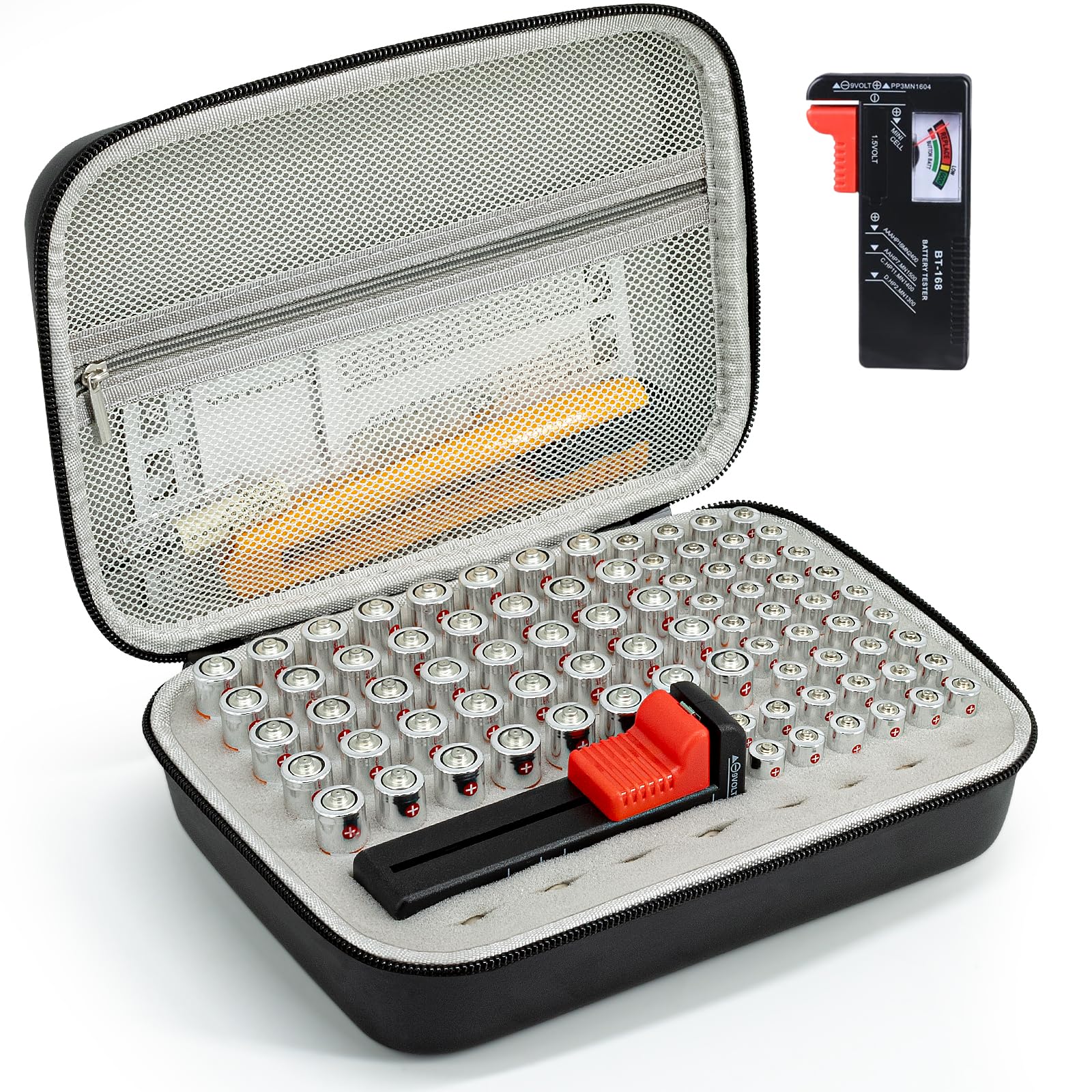Amazon.com: stukcaze Battery Organizer Storage Case with Tester for AA ...