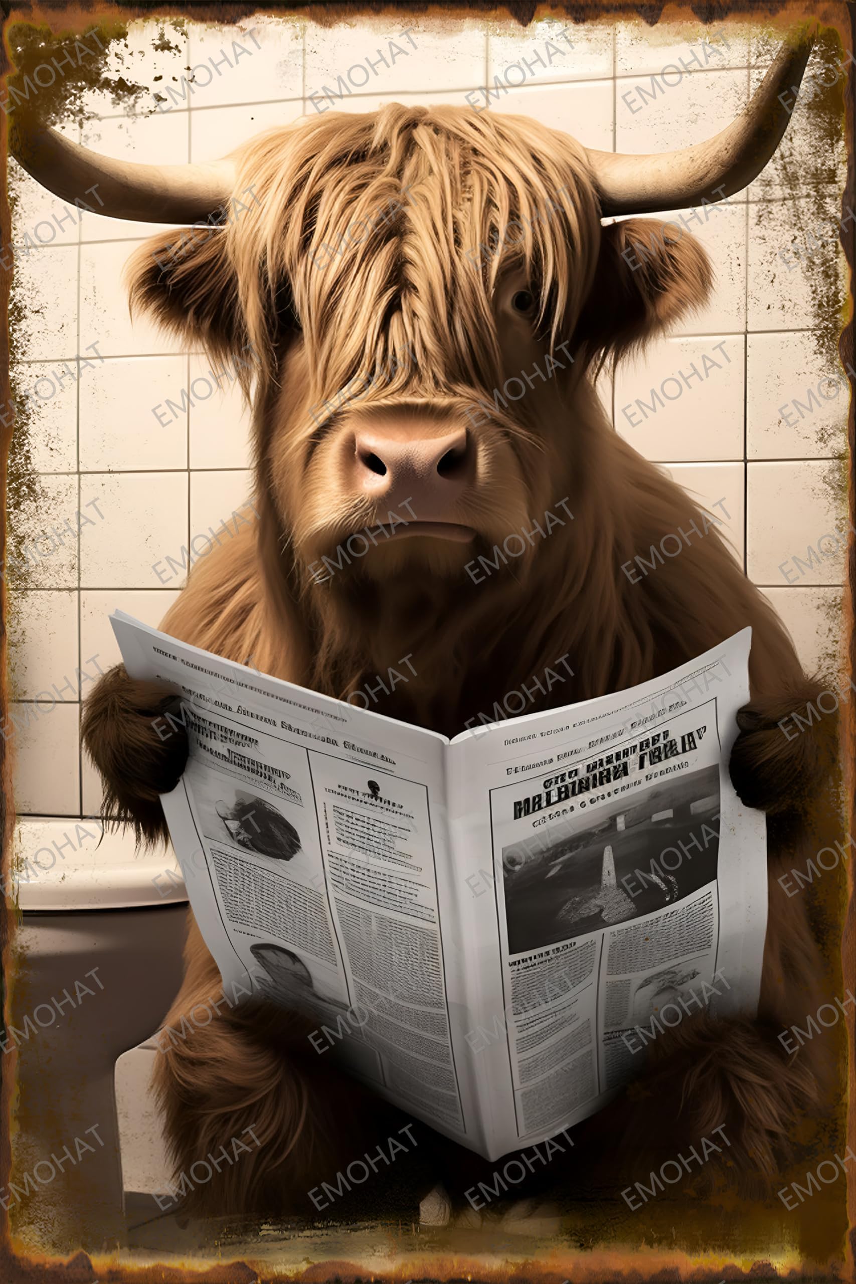 Amazon.com: Western Highland Cow Wooden Box Sign Decor Bible Verse Desk ...