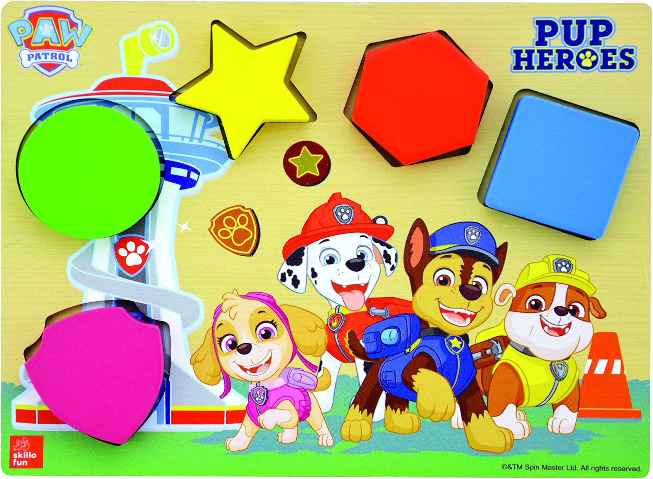 Skillofun Wooden Paw Patrol Shape Sorting Board (2 Year+) - Learning ...