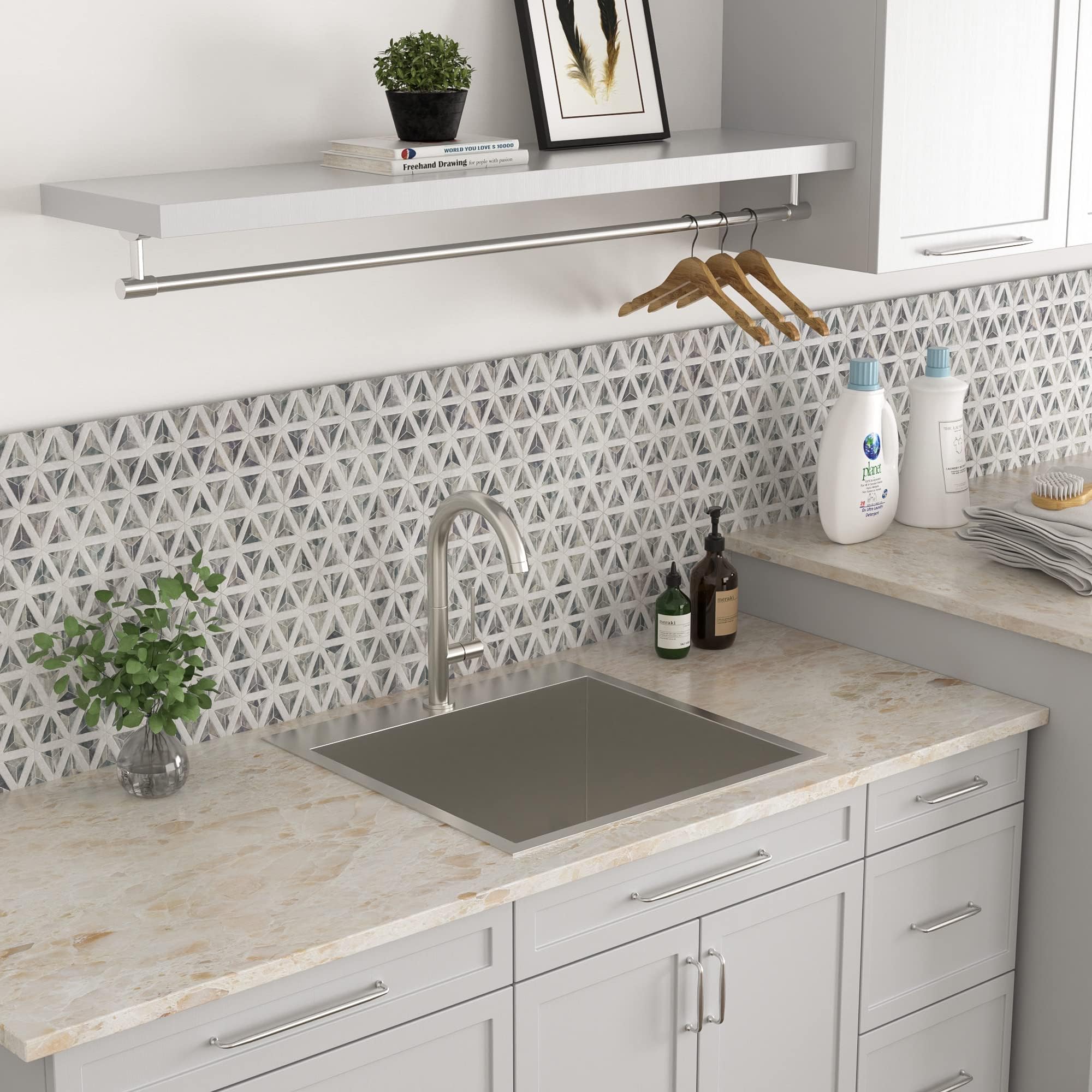 Snapklik.com : Kichae Drop In Laundry Sink - 22x22x12 Drop In 12 Inch ...