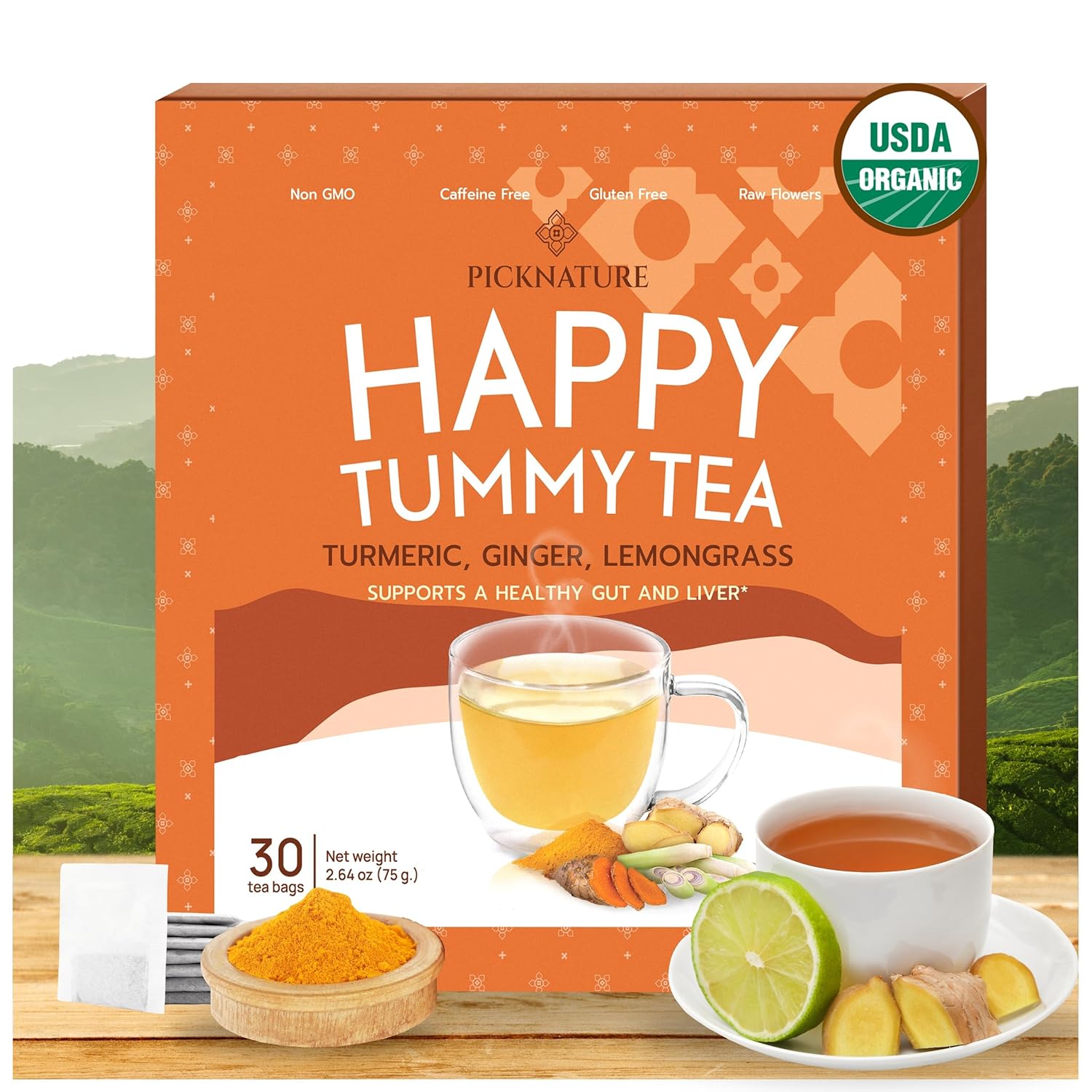 Amazon.com : PICKNATURE USDA Organic Happy Tummy Tea - Digestive tea ...
