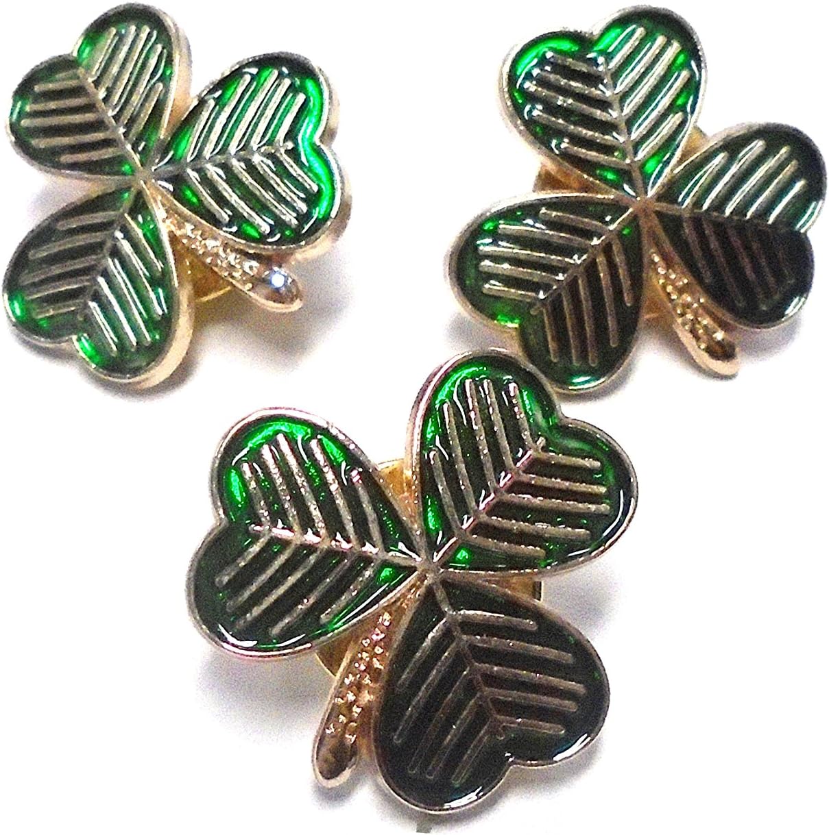 Amazon.com: Connemara Set of 3 Irish Shamrock Lapel Pins: Clothing ...