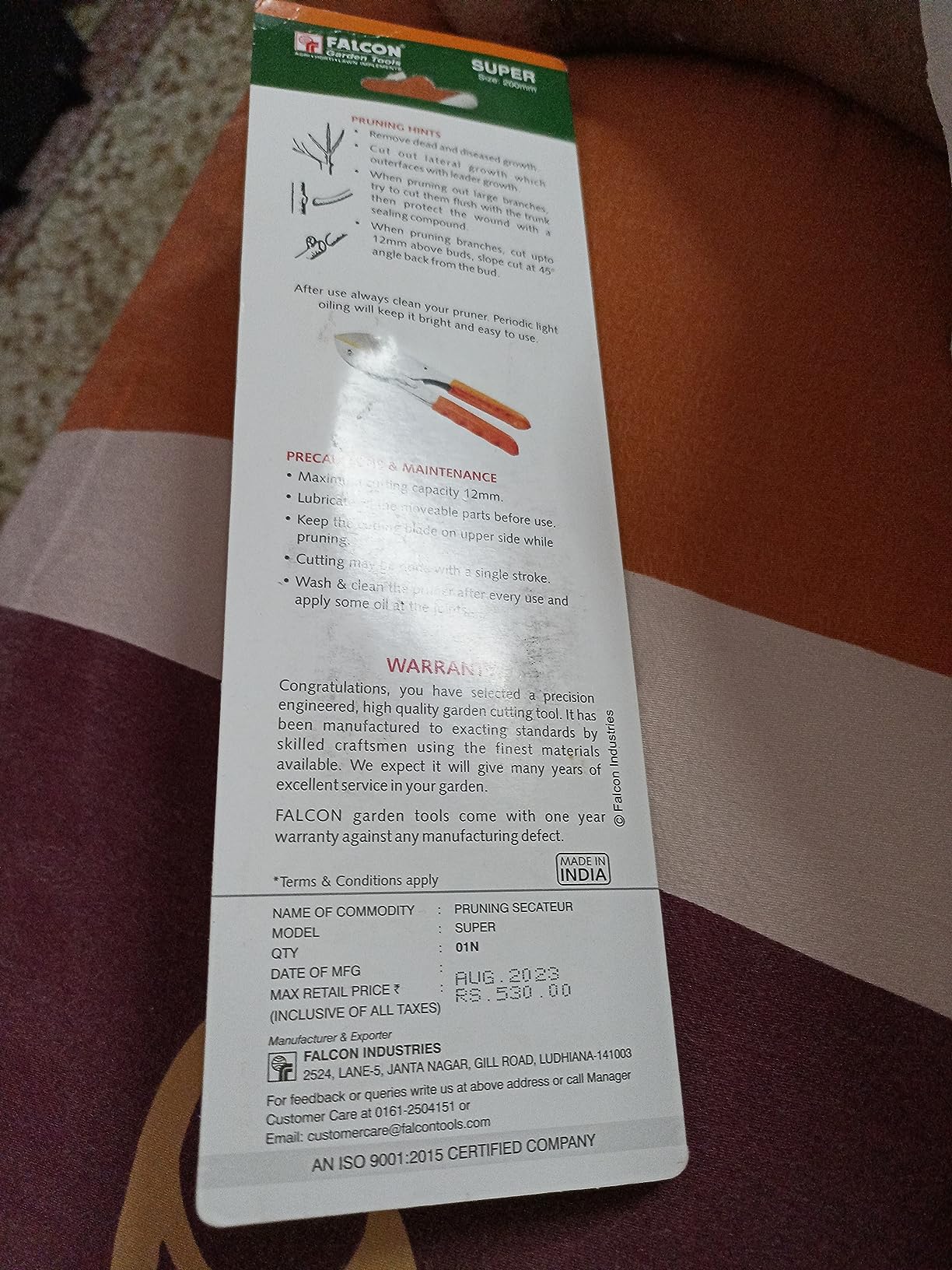 FALCON Super (N) Plant Cutter Heavy Duty Grip Handle Pruning Secateur ...