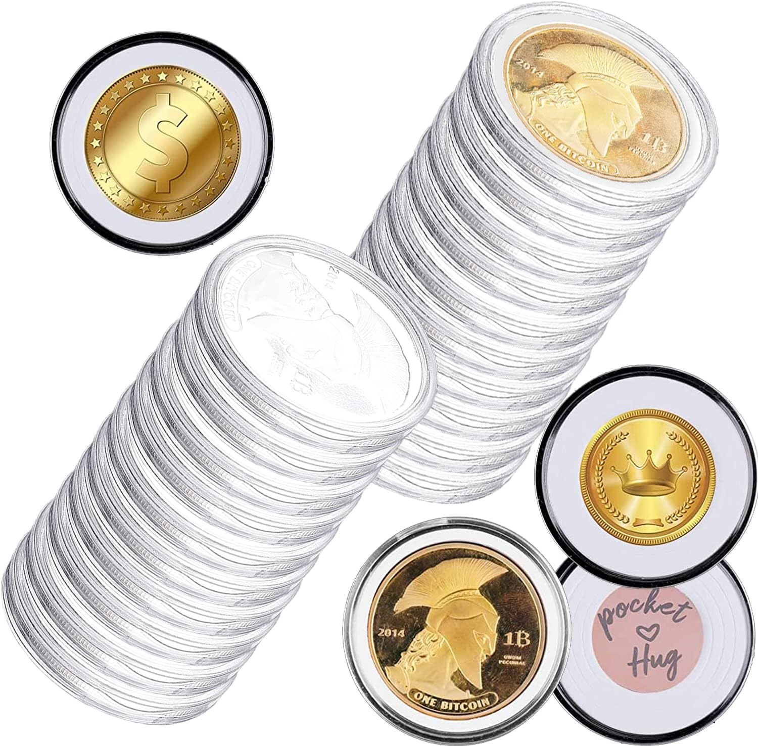 Amazon.com: 20pcs Clear Plastic Coin Capsules, Coin Collection Case of ...