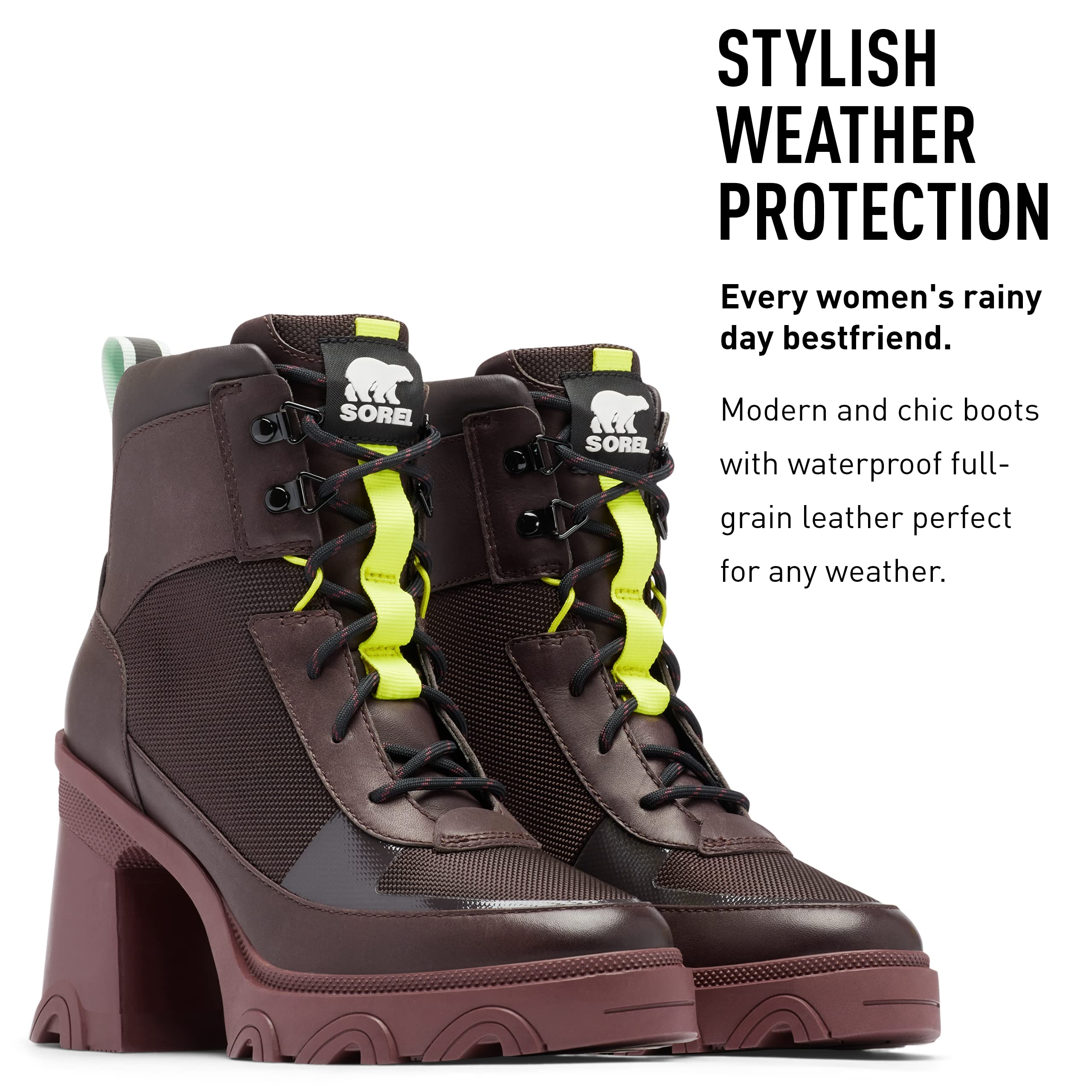 Snapklik.com : Sorel Womens Brex Heel Lace Boot - New Cinder