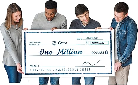 JJ CARE Dry Erase Giant Check (30" x 60") Large Fake Checks - Reusable ...