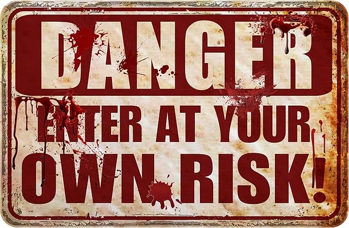 Amazon.com : Halloween Decorations Outdoor Scary Metal Sign Halloween ...