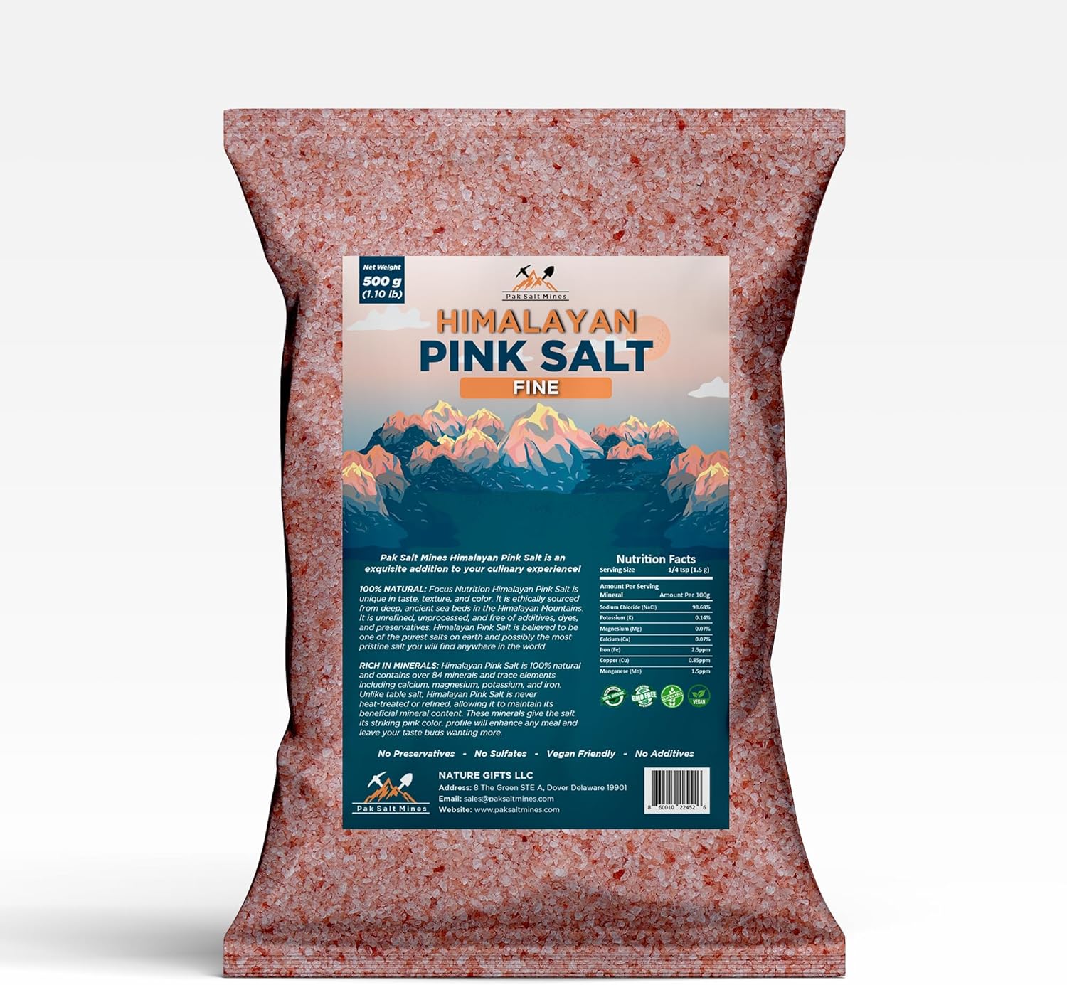 Pure Himalayan Pink Salt (Fine) 500g | 100% Natural | Premium Unrefined ...