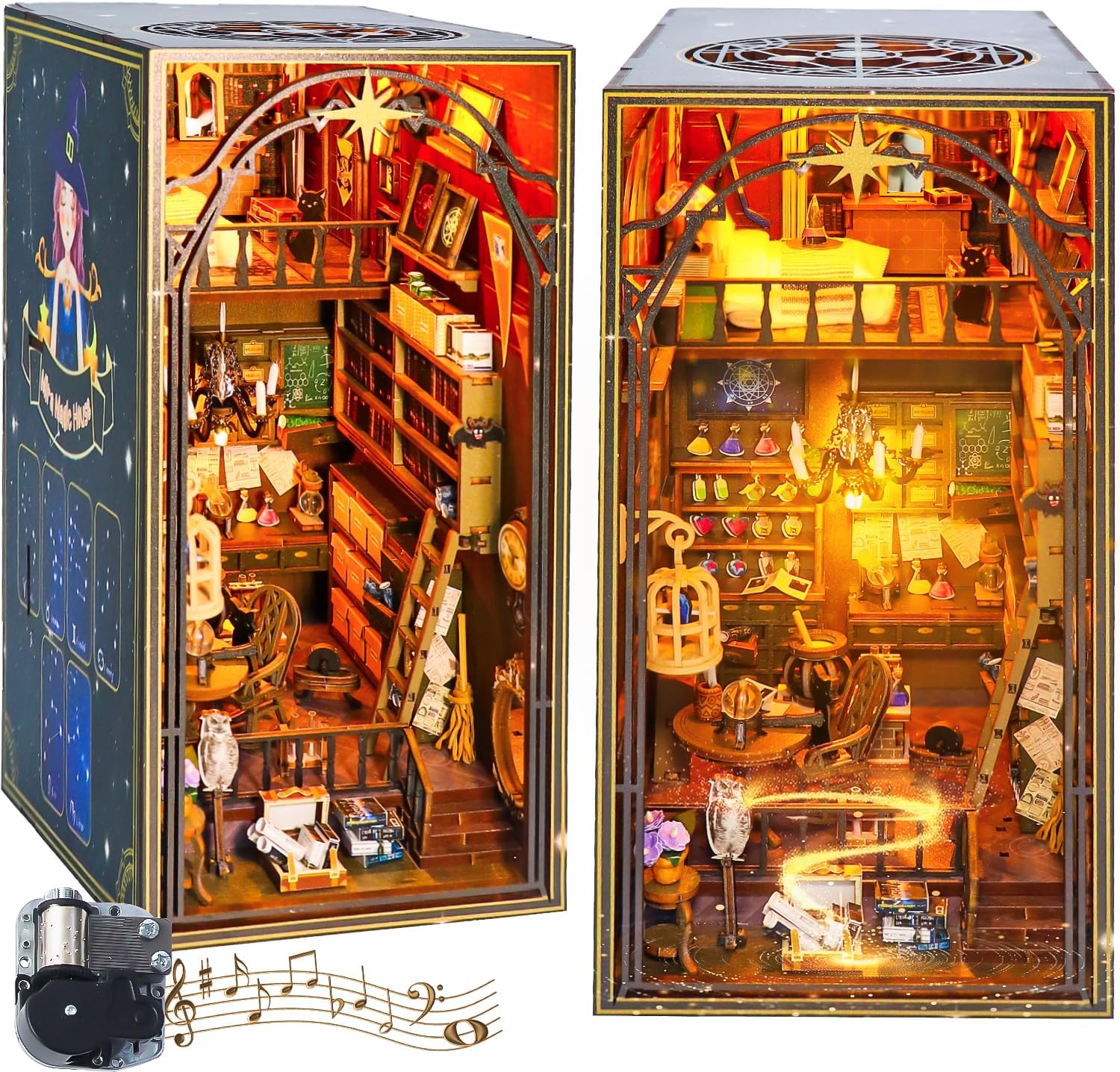 Amazon.com: DIY Book Nook Kit, SMILESSKIDDO 3D Wooden Puzzles Magic ...