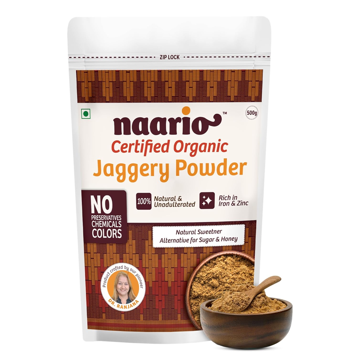 Naario Certified Organic Jaggery Powder | No Preservatives, Natural ...