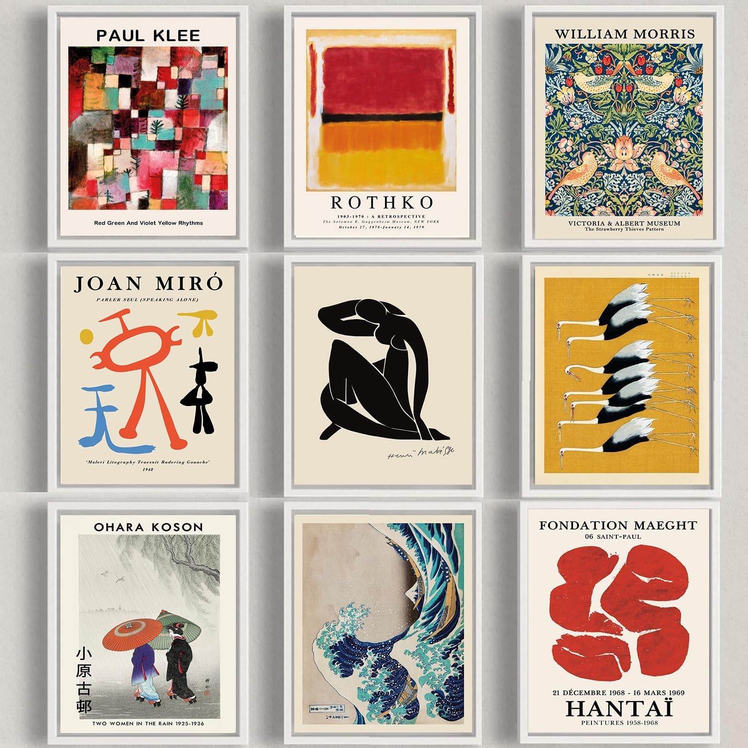 Amazon.com: ceceva Aesthetic Poster set,Joan Miro,Rothko poster,Paul ...