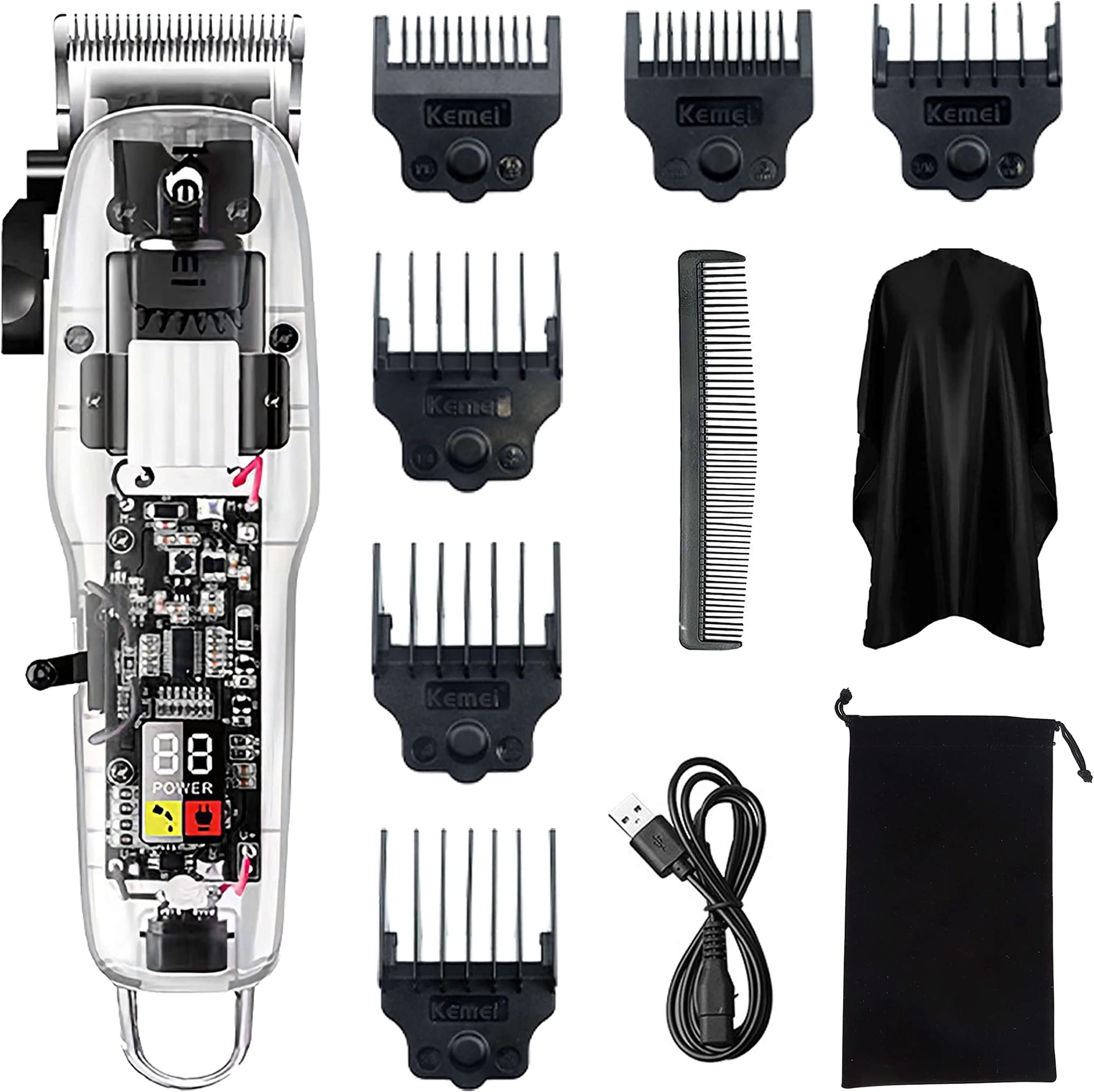 Amazon.com: KEMEI Electric Hair Clippers for Men, Cordless Professional ...
