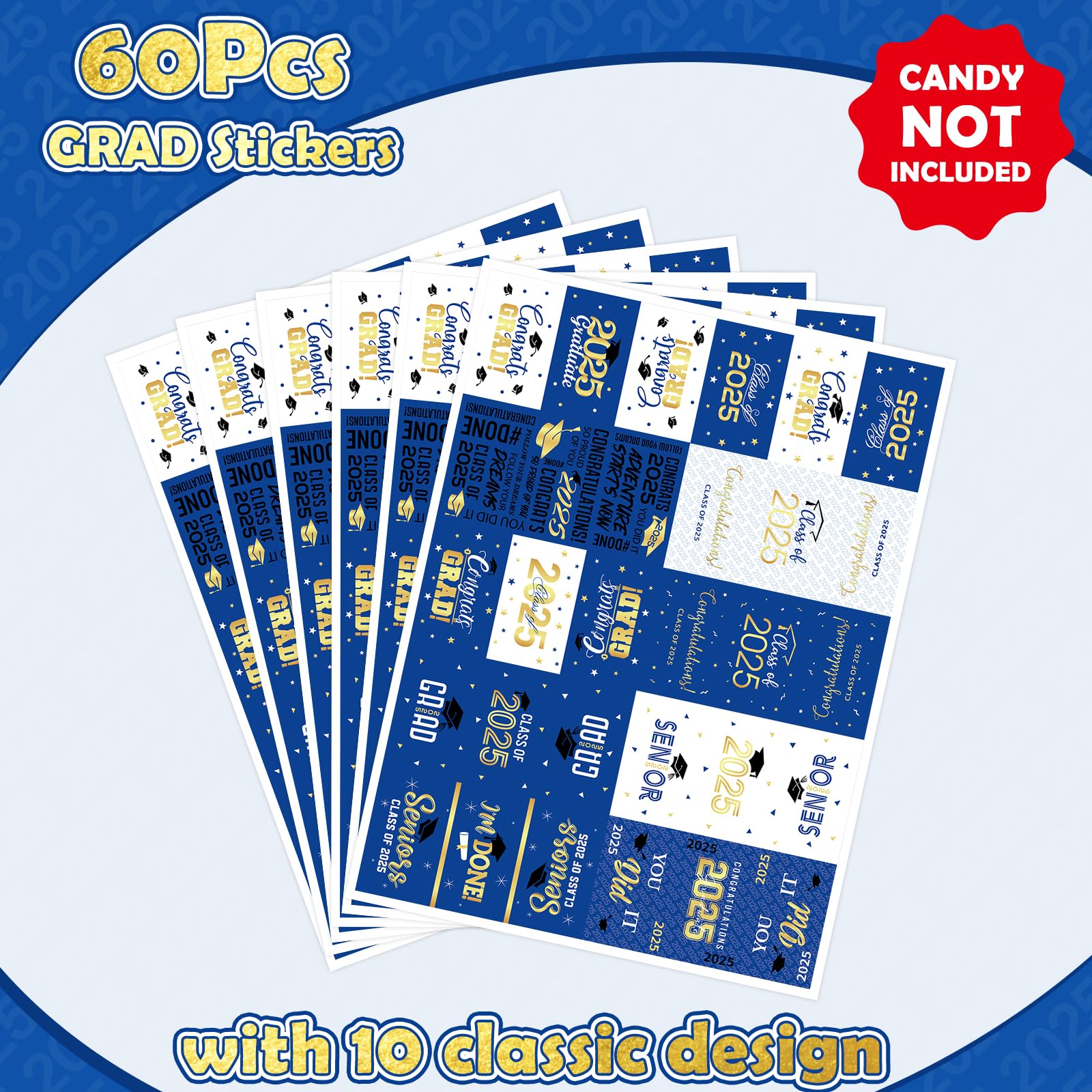 Snapklik.com : 200Pcs Graduation Decorations Class Of 2025 Candy Bar ...