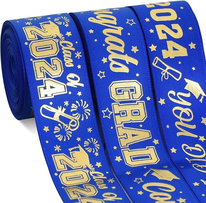 Amazon.com: TONIFUL 3 Rolls Graduation Ribbons Set, 1 Inch Total 15 ...