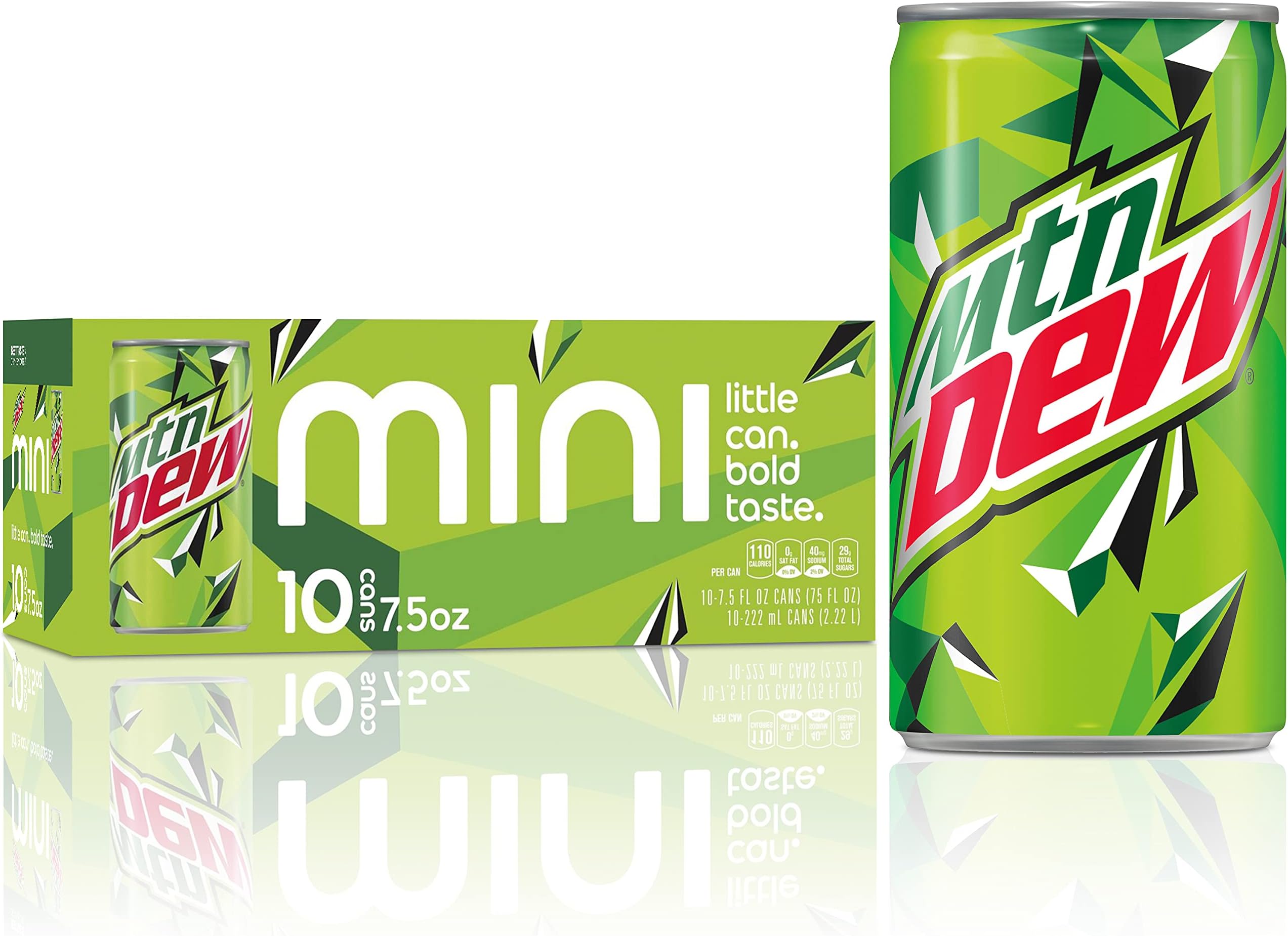 Amazon.com: Mountain Dew Soda, Mini Cans, 7.5 Fl Oz (Pack of 10 ...