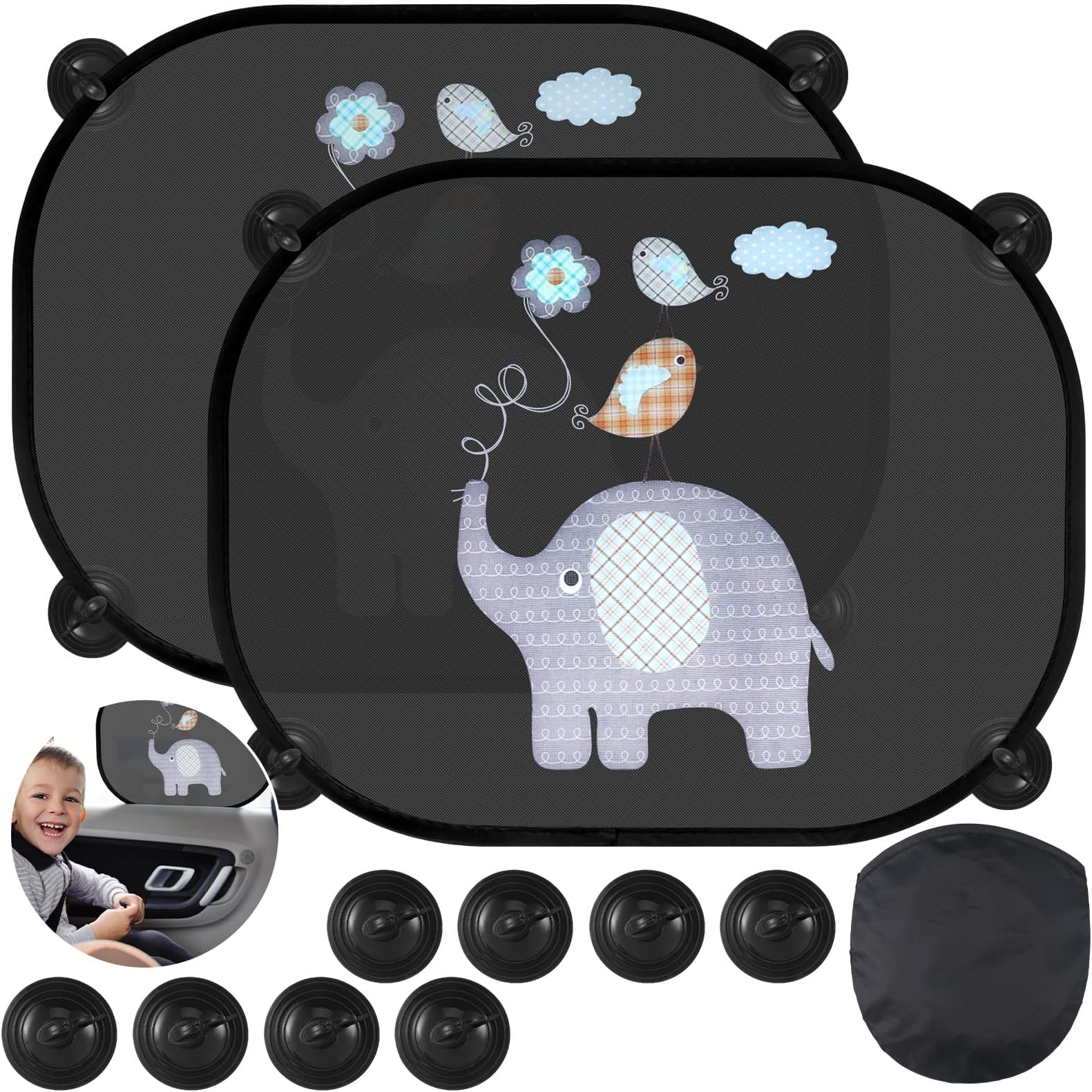 2 Pack Car Window Shades for Baby, Car Sun Shade for Children, Sun ...