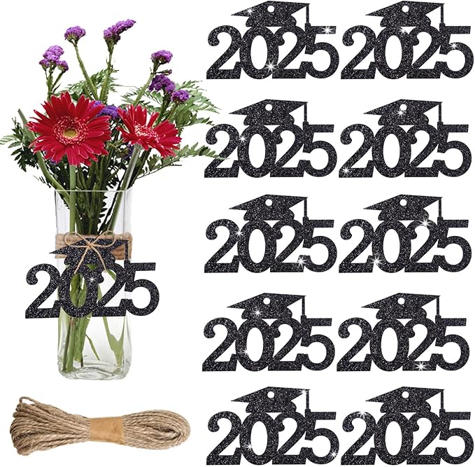 Amazon.com: 36 Pieces Glitter 2025 Cutouts Tags 2025 Graduation Party ...