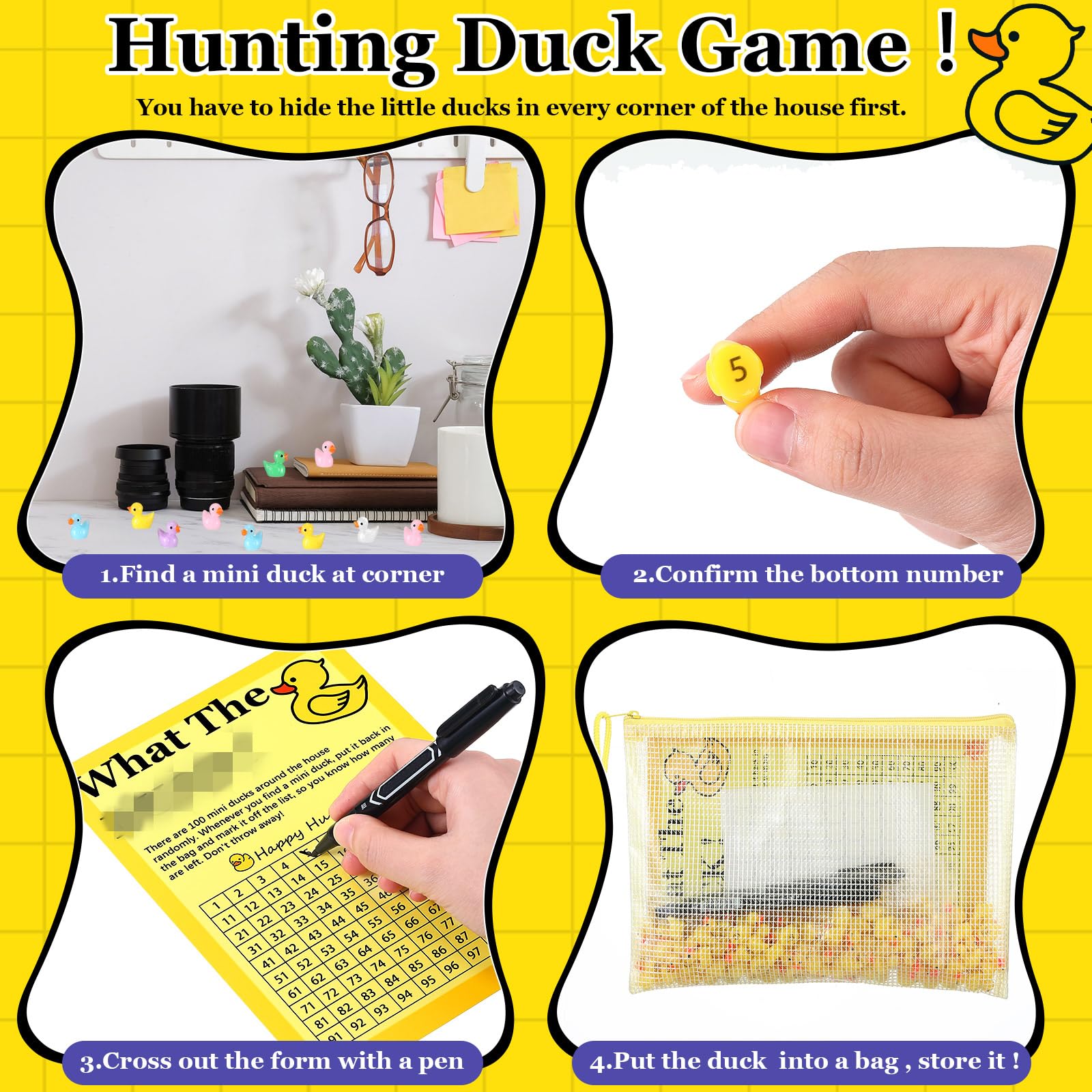 Snapklik.com : RoundFunny 110 Pcs Number Mini Resin Ducks Hunting Games ...