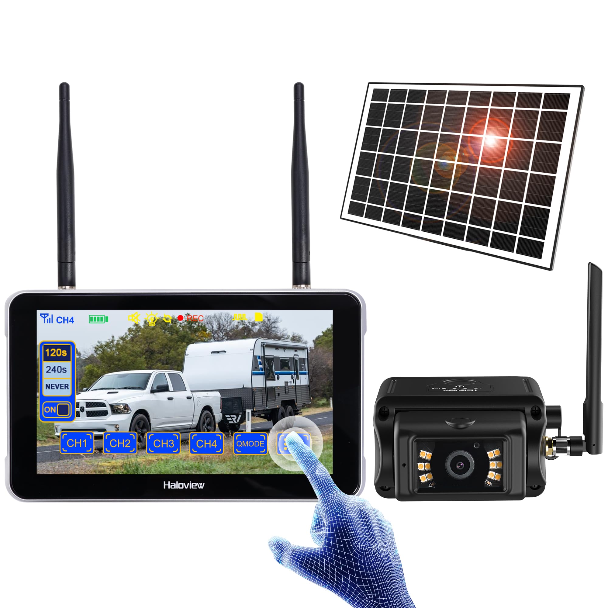 Amazon.com: Haloview Byte Tango BT7 Solar Wireless 1080P Solar Powered ...