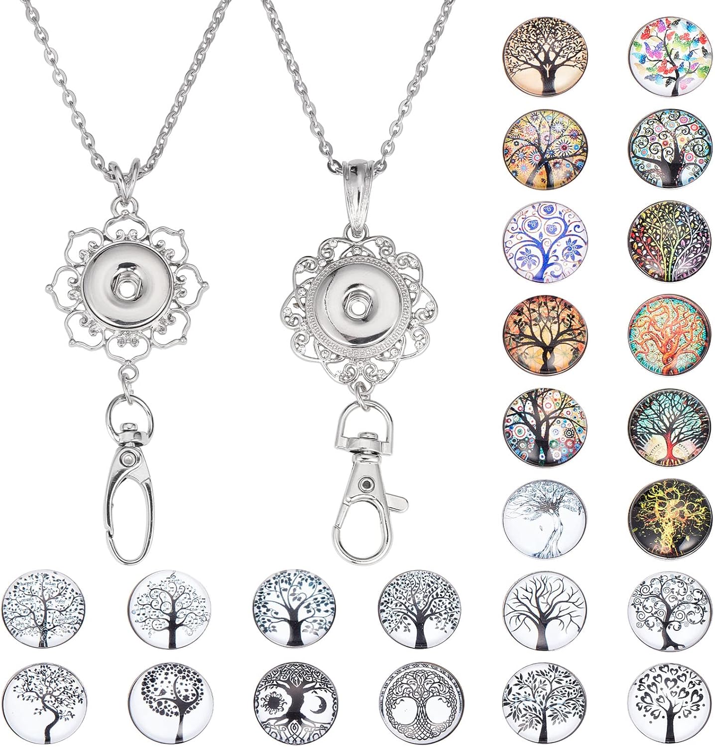 Amazon.com: SUNNYCLUE 1 Box 2+24 Styles ID Badge Lanyard Tree of Life ...