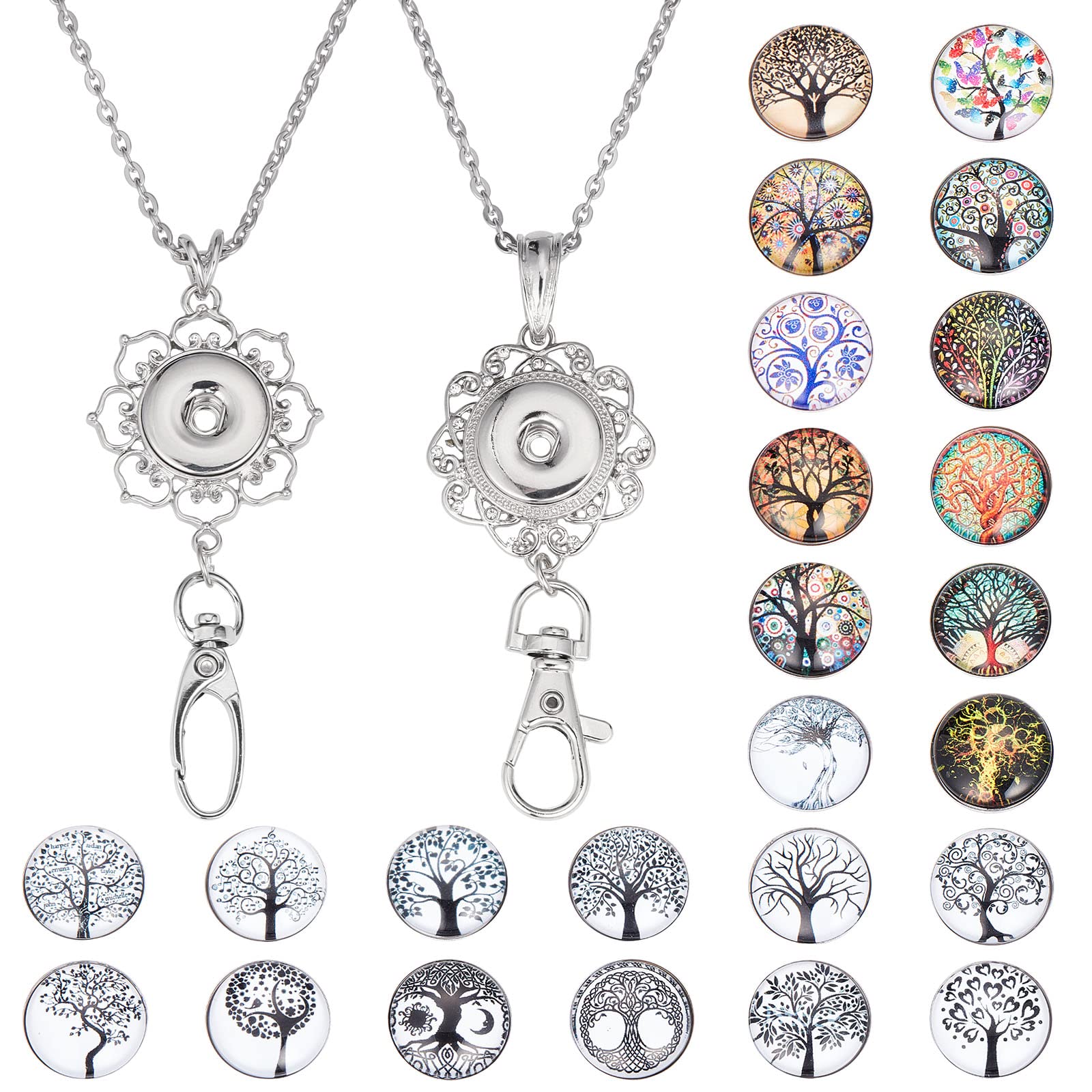 Amazon.com : SUNNYCLUE 1 Box 2+24 Styles ID Badge Lanyard Tree of Life ...