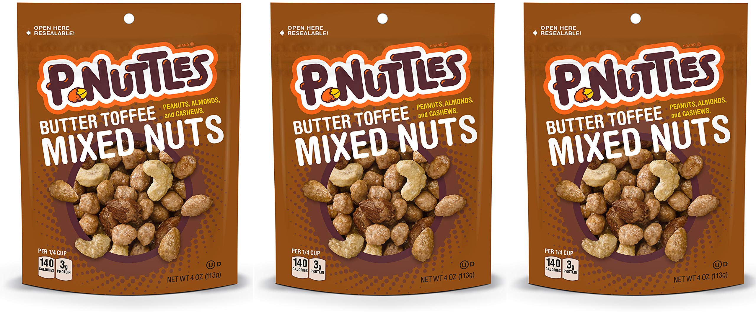 Amazon.com : P-Nuttles Butter Toffee Mixed Nuts - Resealable Snacking ...