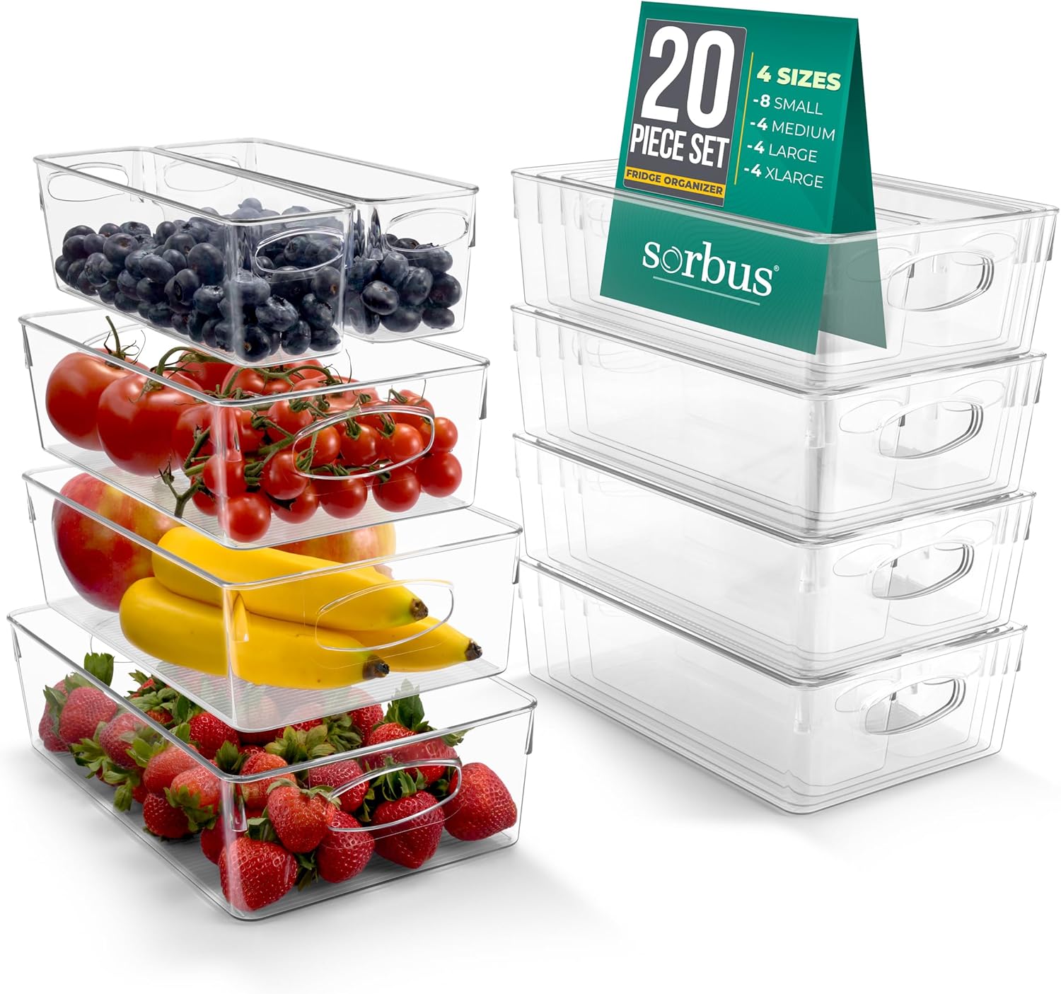 Amazon.com - Sorbus Variety 20-Pack Clear Plastic Organizing Bins ...