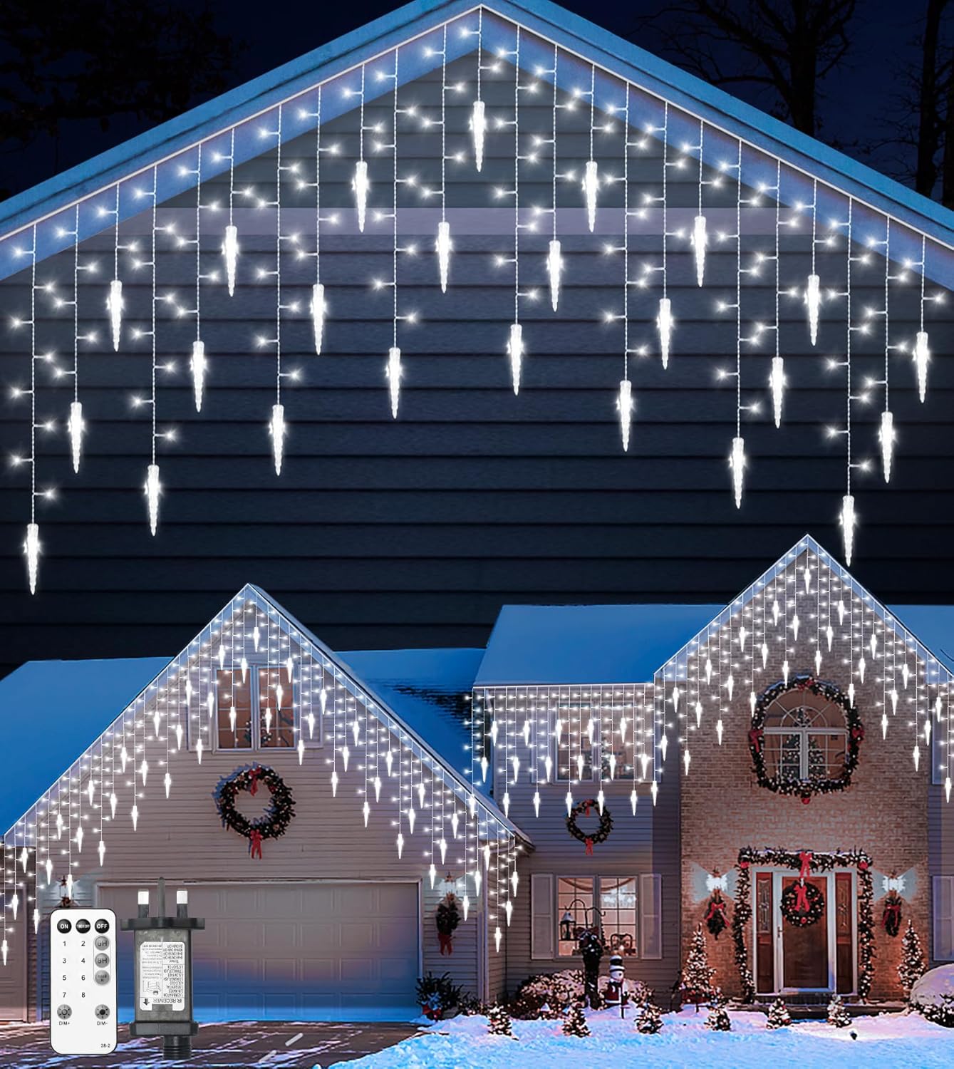 Icicle Outdoor Christmas Lights,10M/33FT 270 LED Icicle Lights with 45 ...
