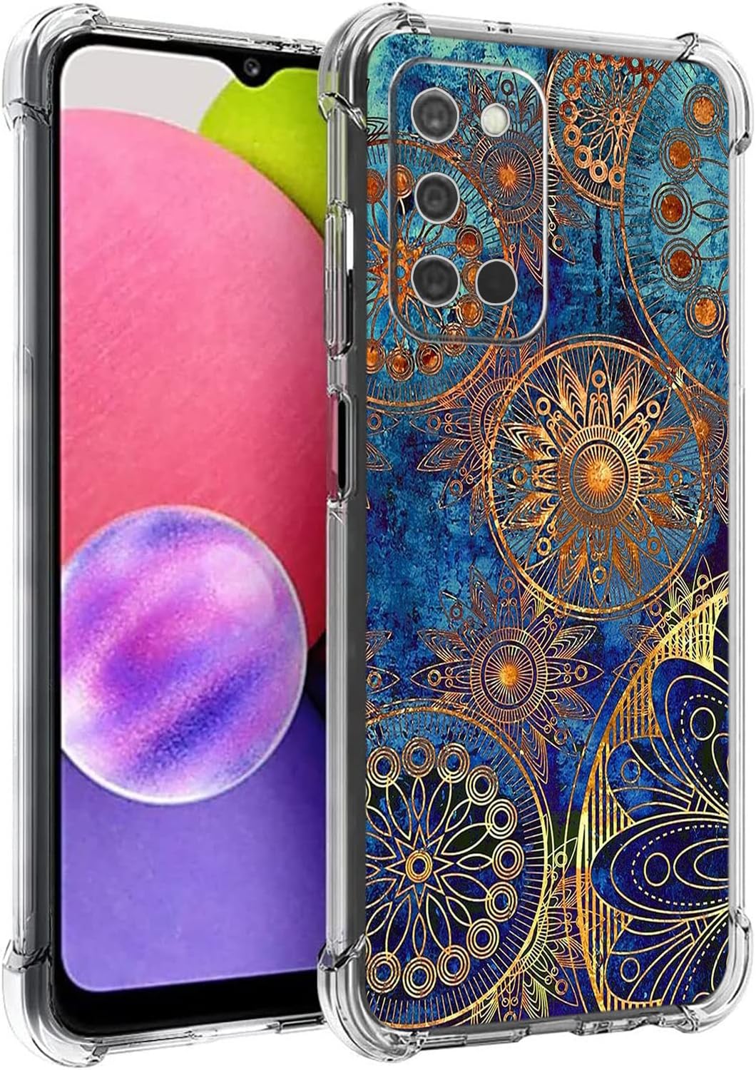 Amazon.com: Beaucov Galaxy A03s Case, Gorgeous Colours Circle Manala ...