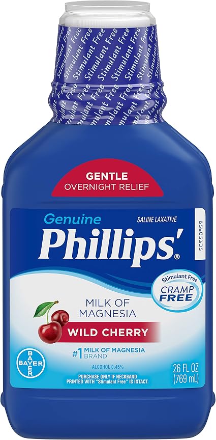 Amazon.com: Phillips’ Milk of Magnesia Liquid Laxative, Wild Cherry ...
