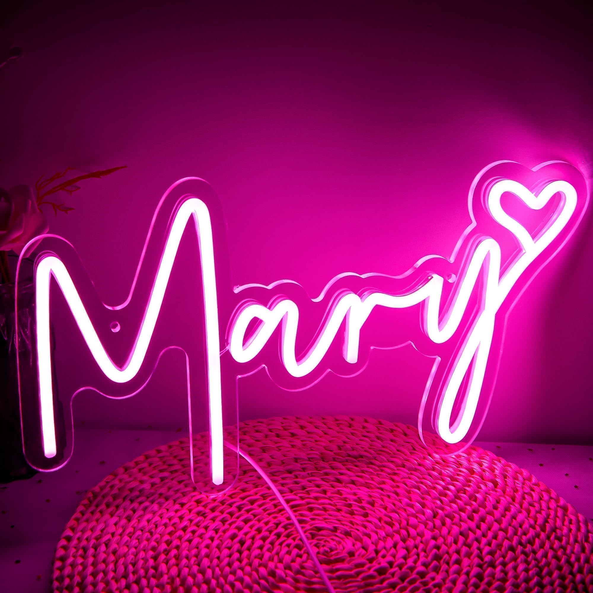 Amazon.com : ATTNEON Large Mary Name Neon Sign for Wall Decor,LED Name ...