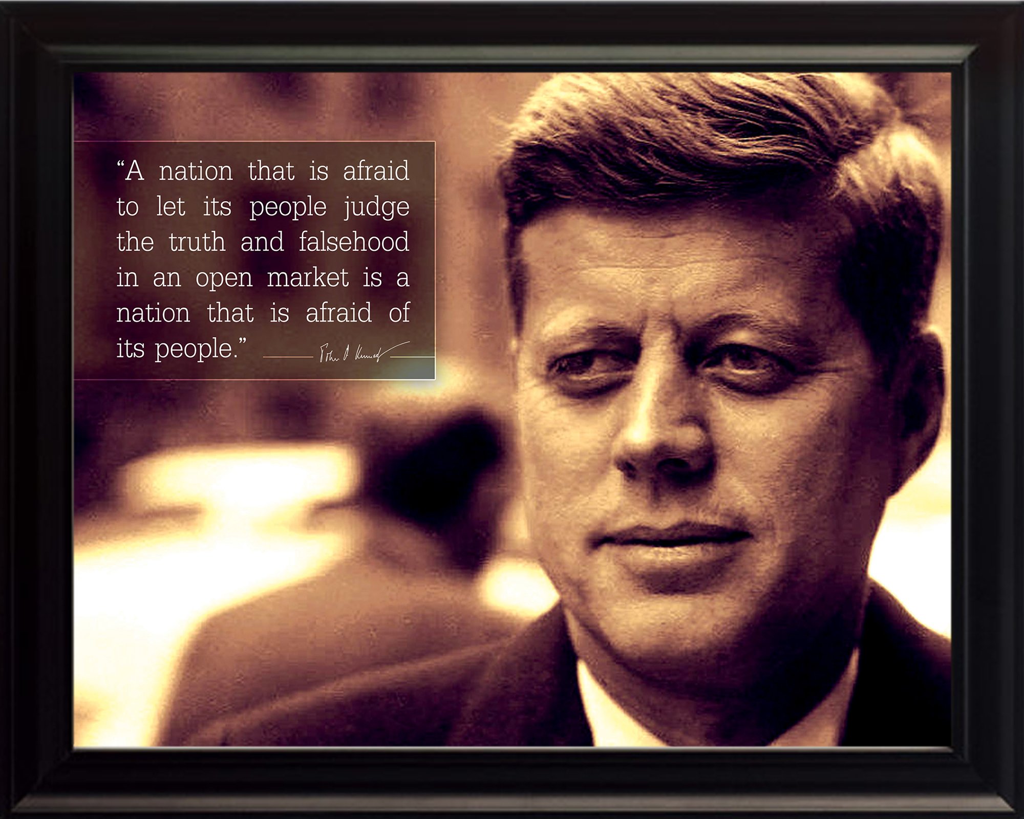 Amazon.com: John F Kennedy JFK Photo Picture Poster Framed Quote A ...