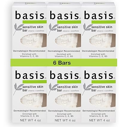 Amazon.com : Basis Sensitive Skin Bar Soap for Body, Hands and Face ...