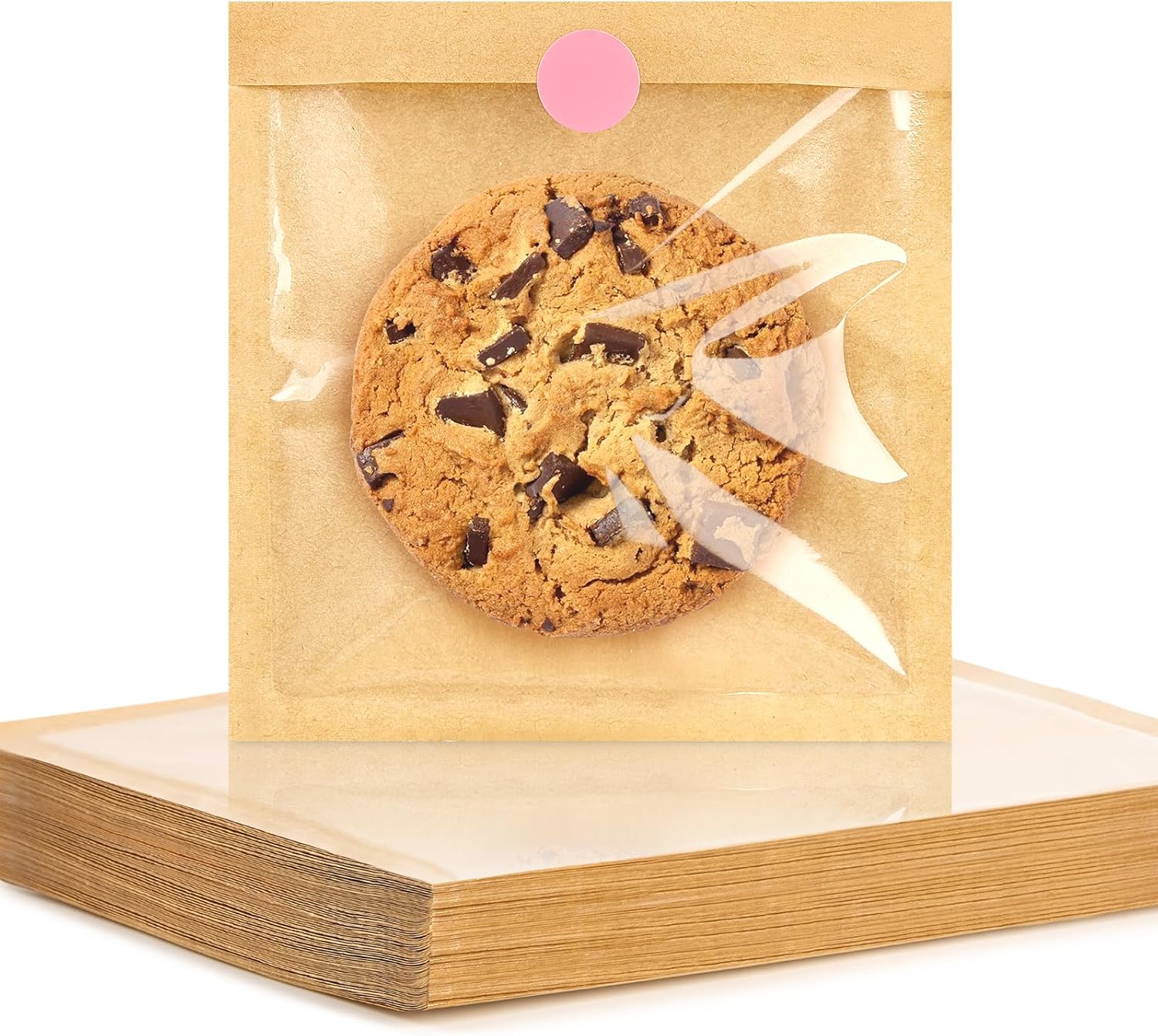 Ocmoiy 100 Pcs Cookie Packaging Bags with Seal, 5.7x6.5 Inch Paper ...