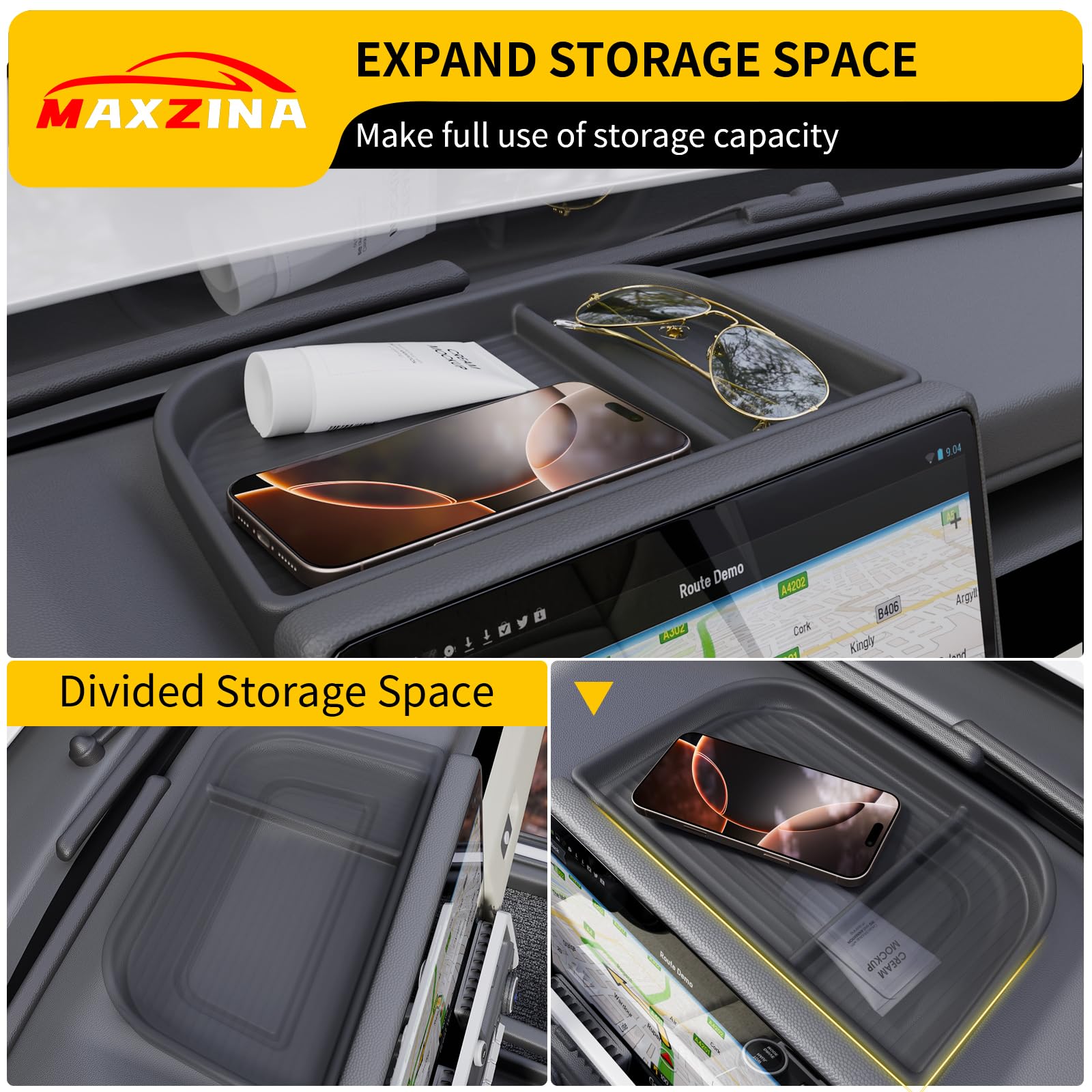 Car Dashboard Storage Box Silicone Dashboard Storage Organizer For 2025 ...