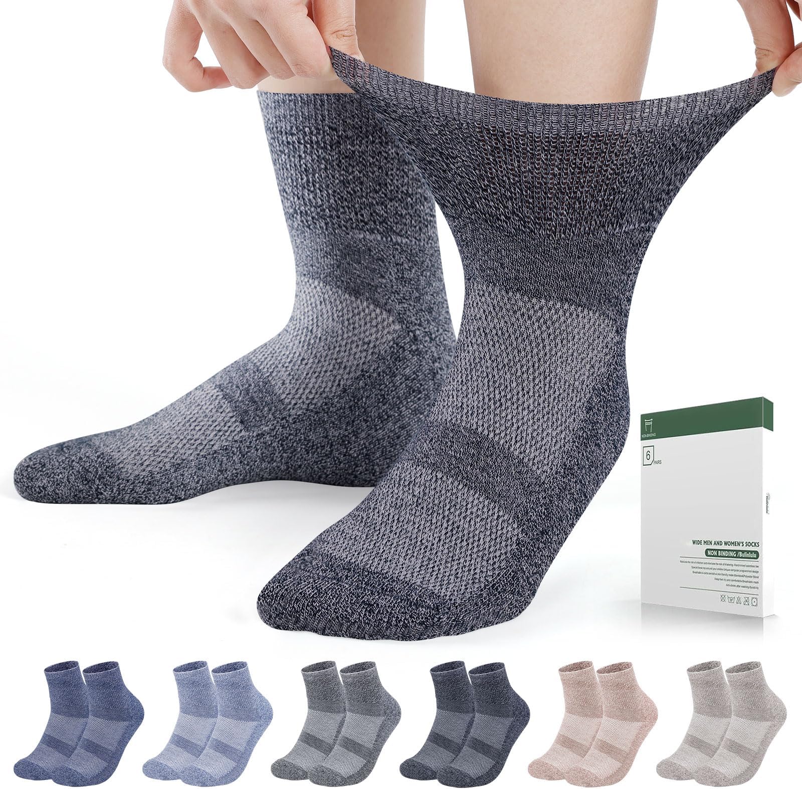 Amazon.com: Doctor's Select Bamboo Viscose Diabetic Socks for Men - 6 ...