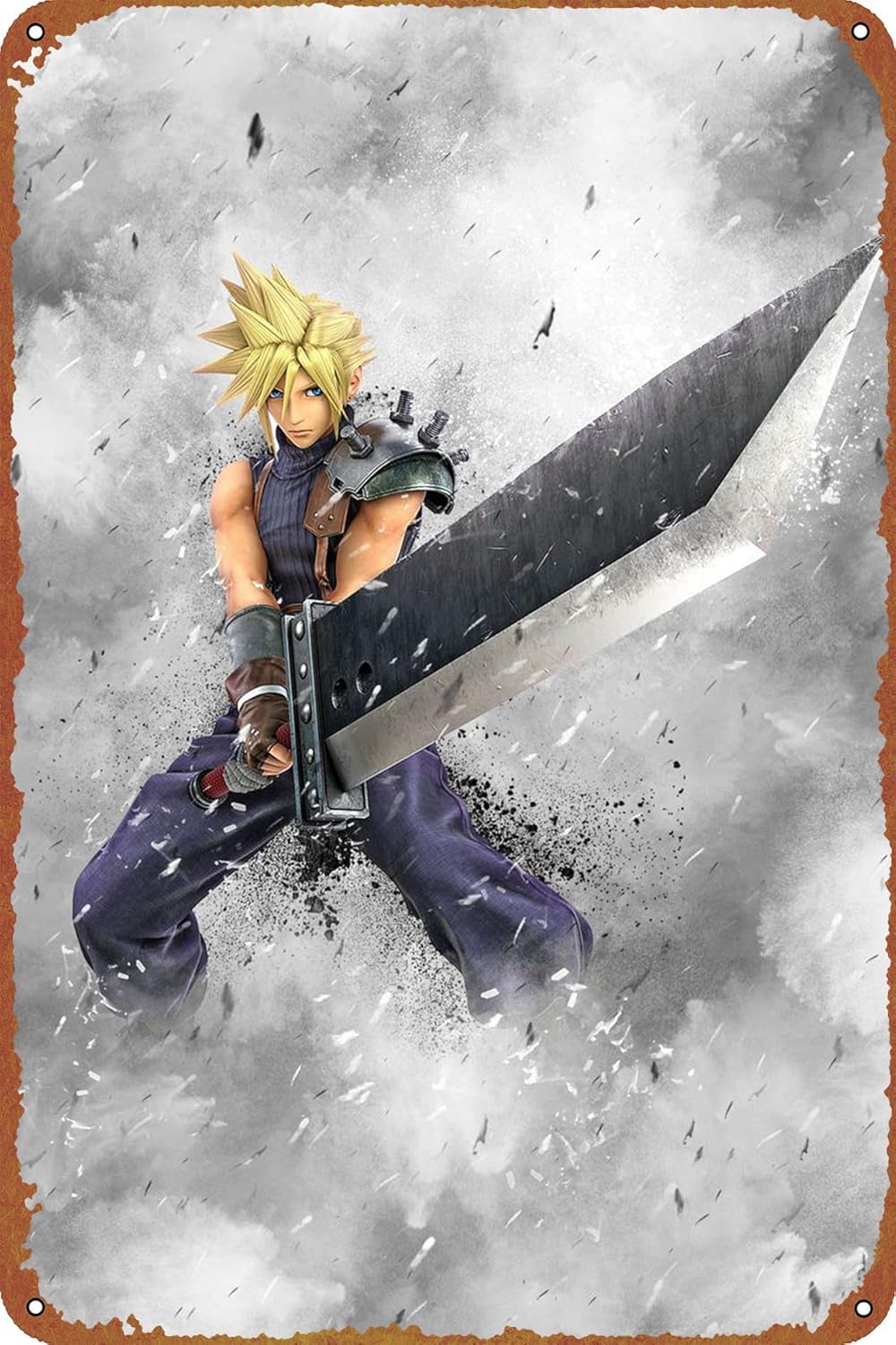 Amazon.com : Cloud Strife Poster Vintage Tin Sign Unique Metal Wall ...