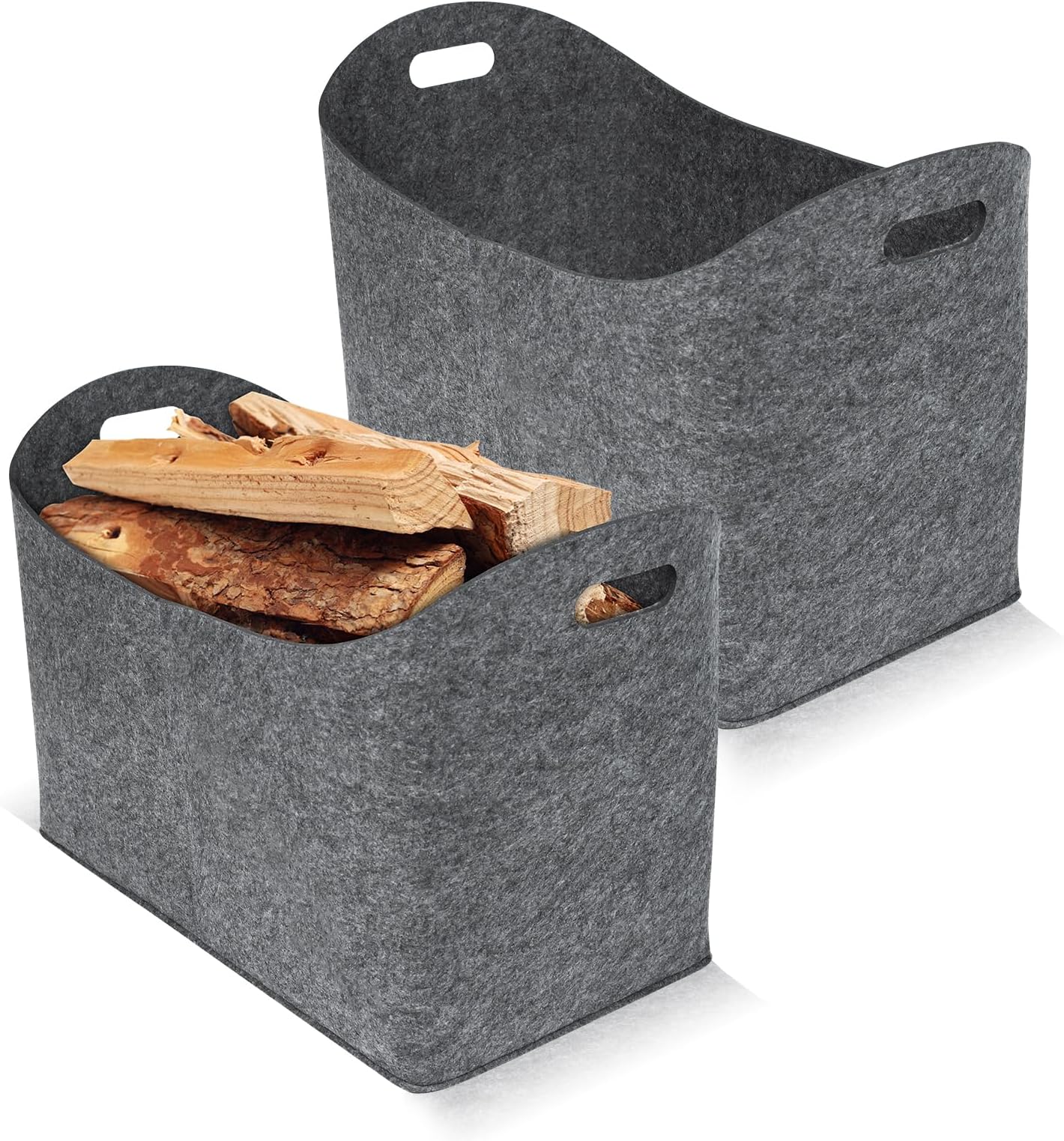 Navaris Filzkorb für Kaminholz Zeitungen 40x23x39cm - Filz Korb für ...