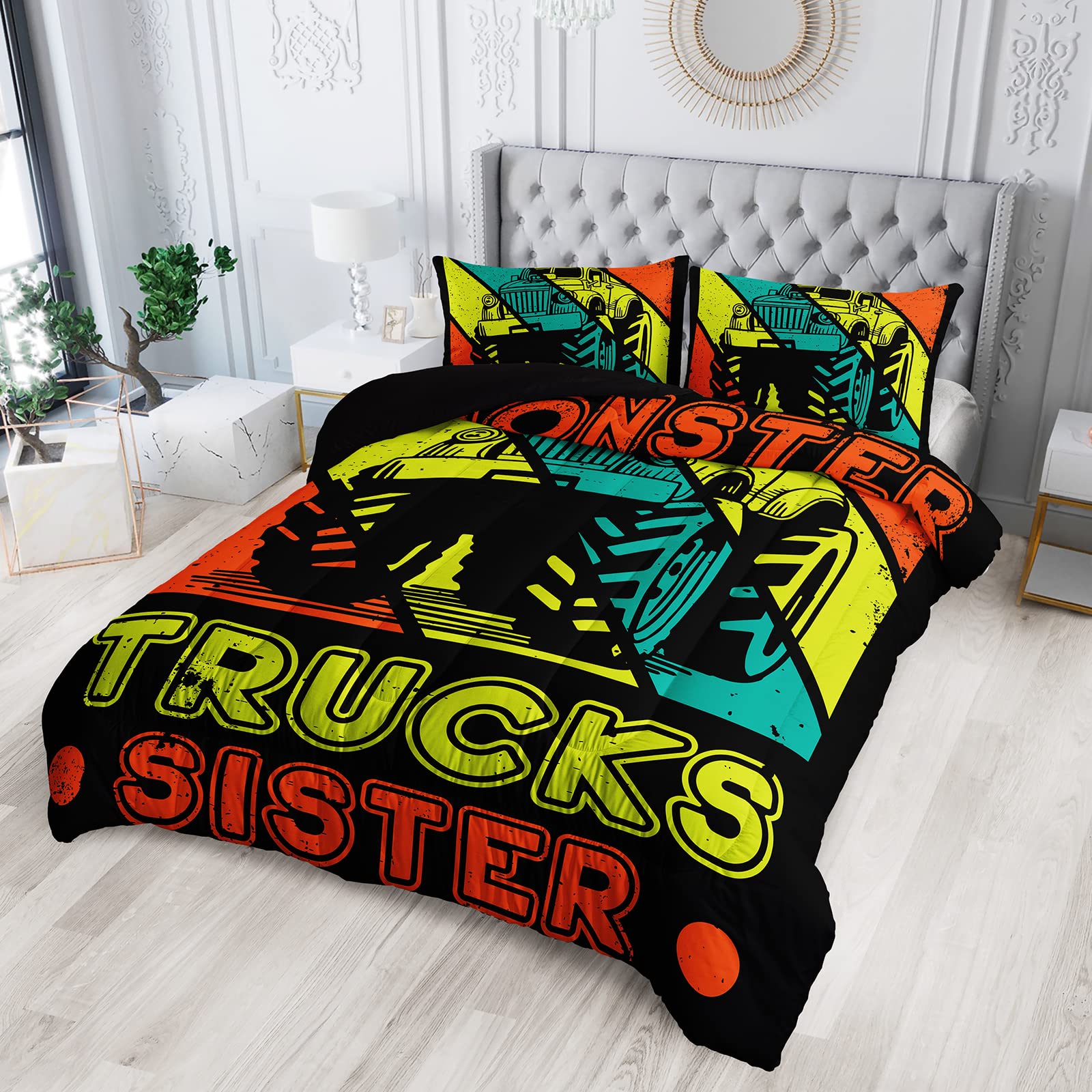 Amazon.com: BSNTHO Children Cartoon Truck Excavator Bedding Tractor ...