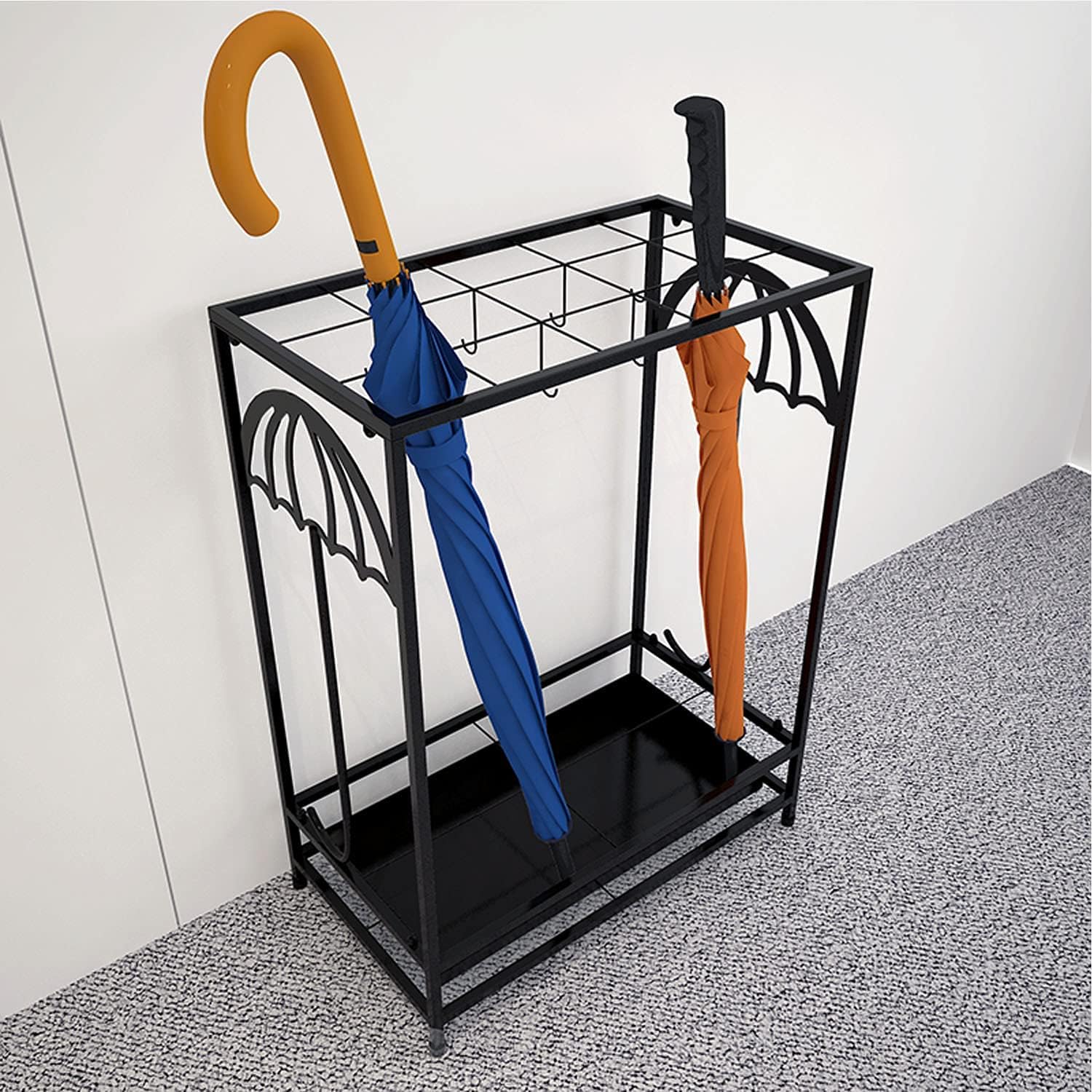 DMUNIZ Metal Umbrella Rack,Indoor Umbrella Holder with Removable Drip ...
