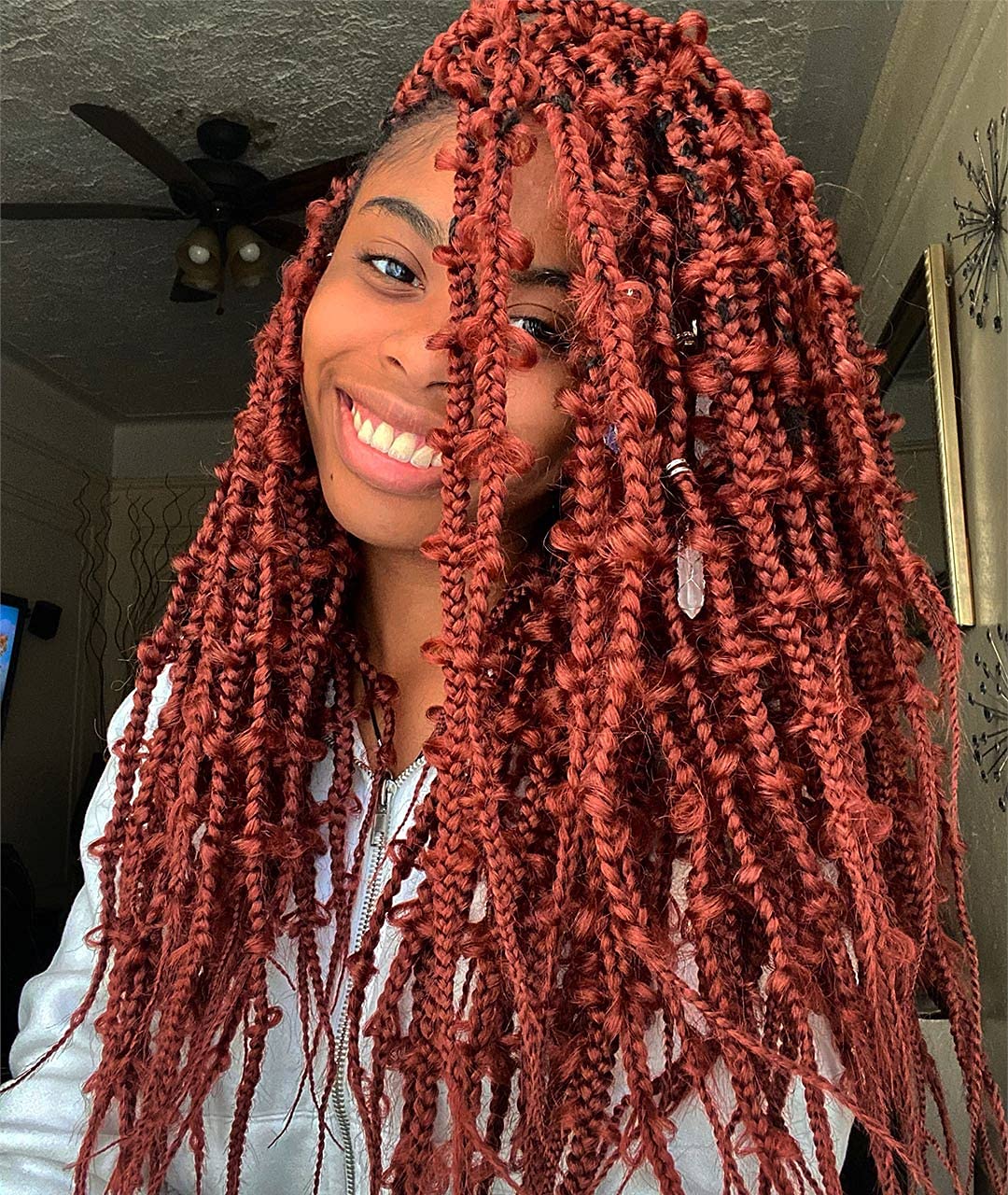 Buy ZRQ Jungle Box Braids 20 Inch Knotless Flower Braids ,Copper Red ...