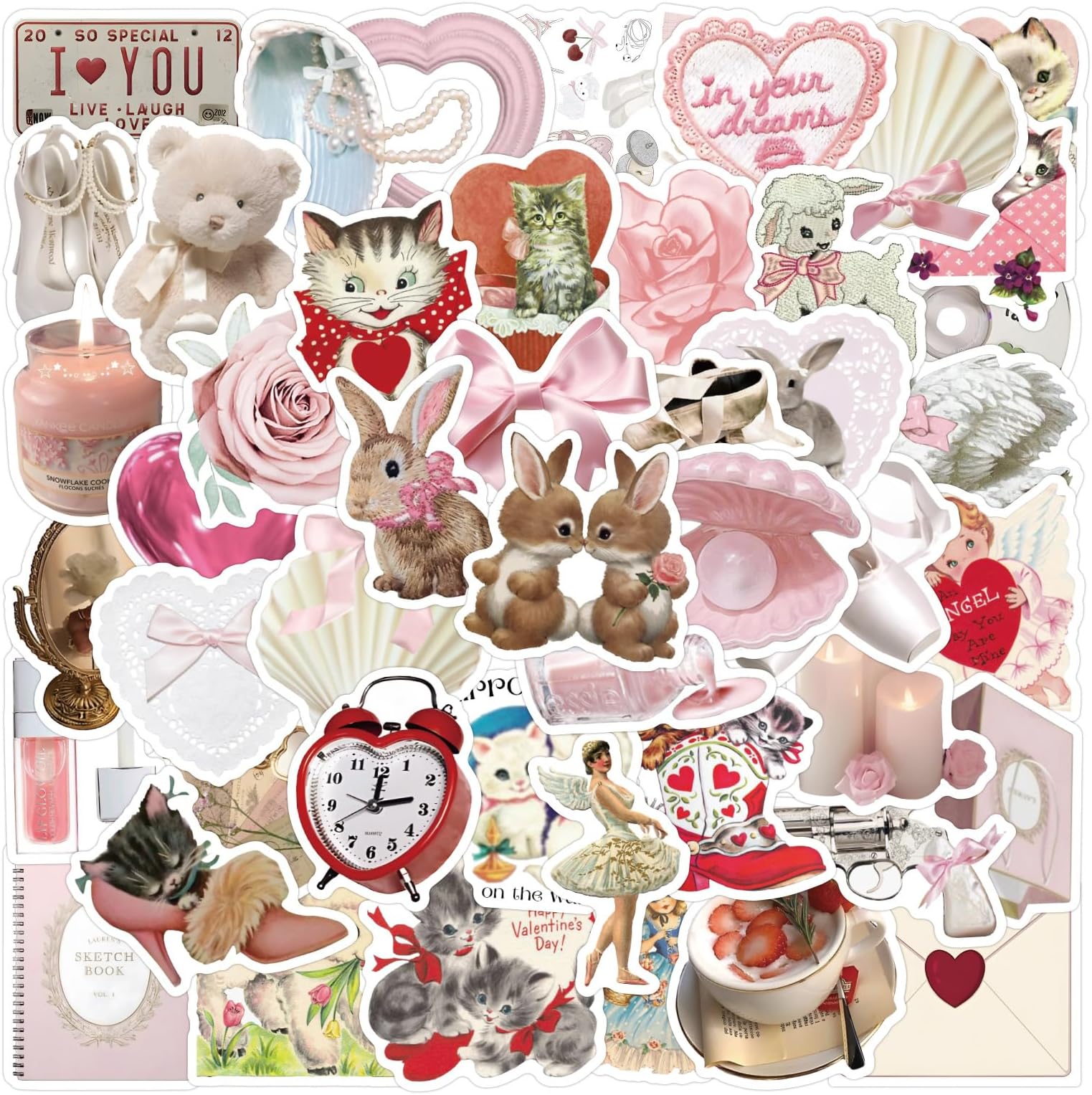 Amazon.com: Coquette Stickers | Coquette Aesthetic Stickers 60Pcs ...
