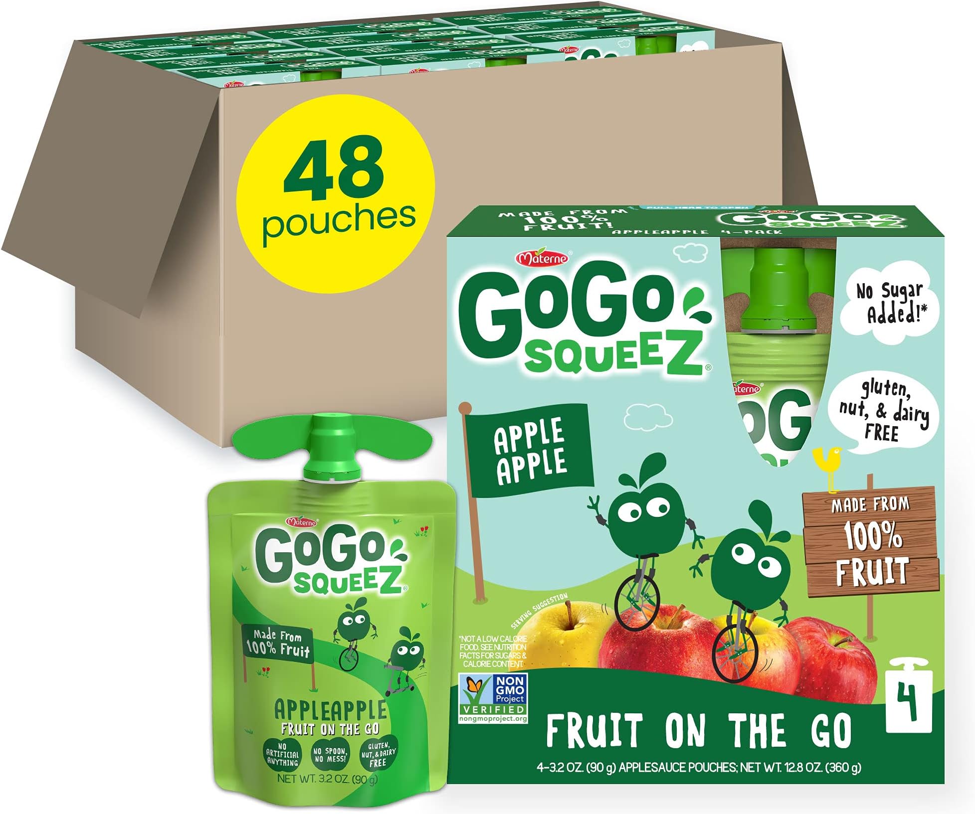 Amazon.com: GoGo squeeZ Fruit on the Go, Apple Apple, 3.2 oz (Pack of ...