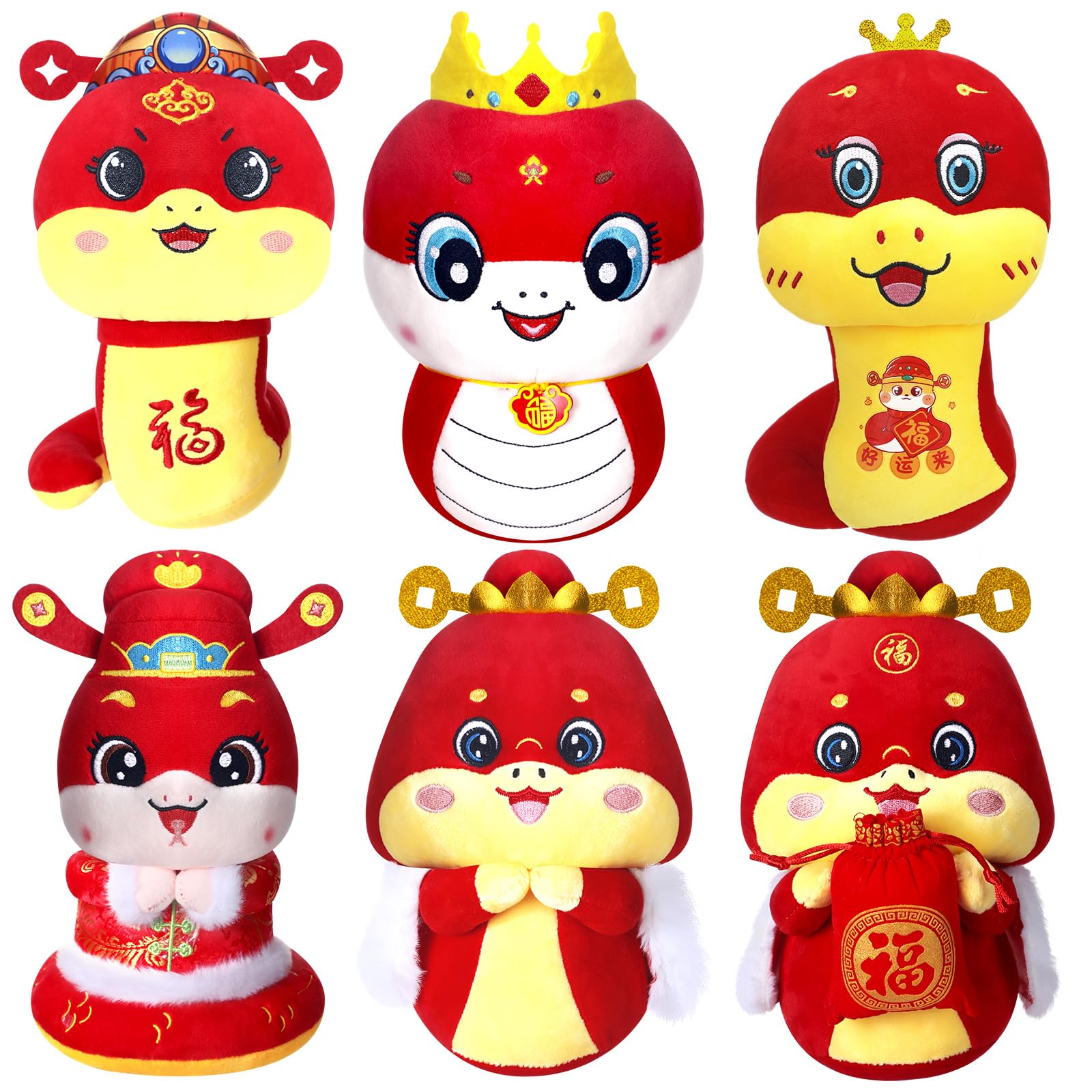 Amazon.com: Sinmoe 6 Pcs Large Chinese New Year Snake Stuffed Animals 9 ...